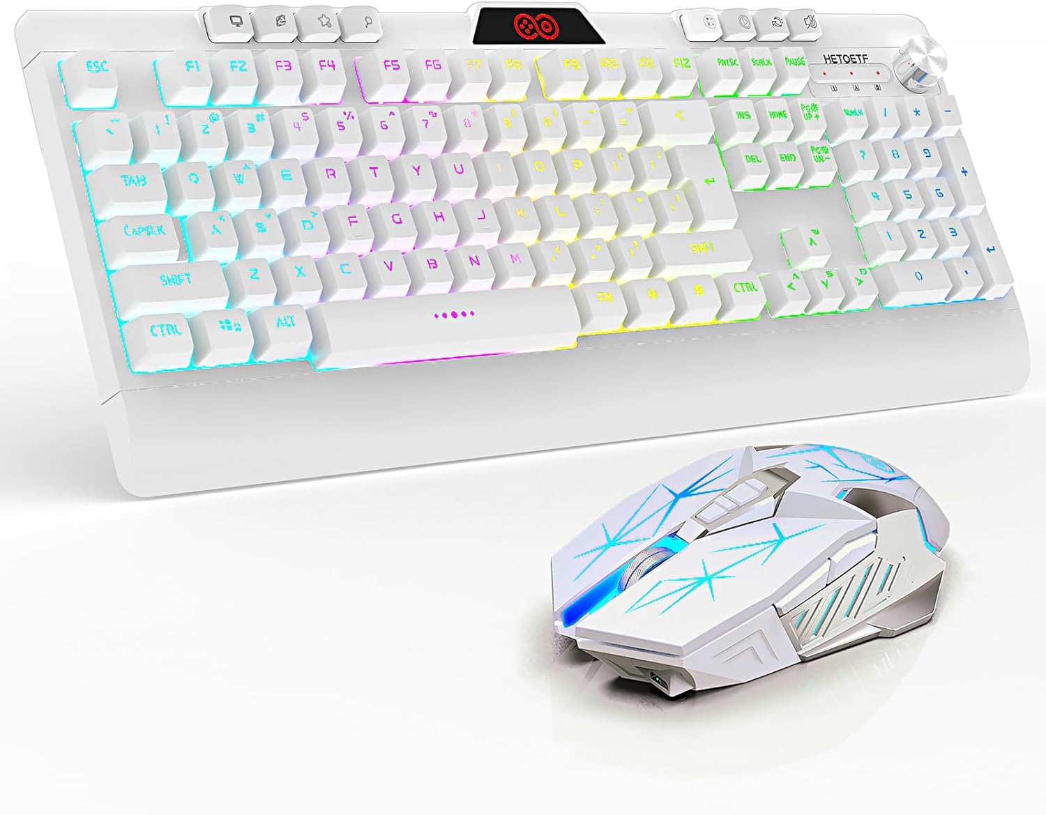 Trahoo H8 Wireless Gaming Keyboard And Mouse Combo Led Backlit Rechargeable 3800mah Battery