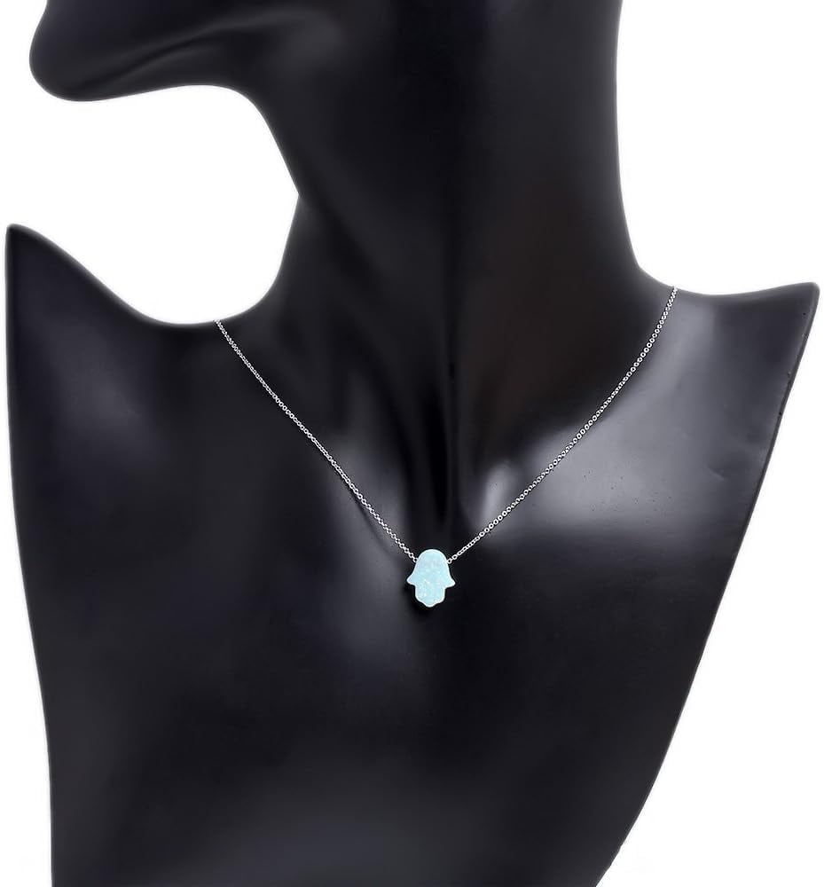 TRAHOO-Hamsa Hand of Fatima Pendant Necklace Sterling Silver 925 ...