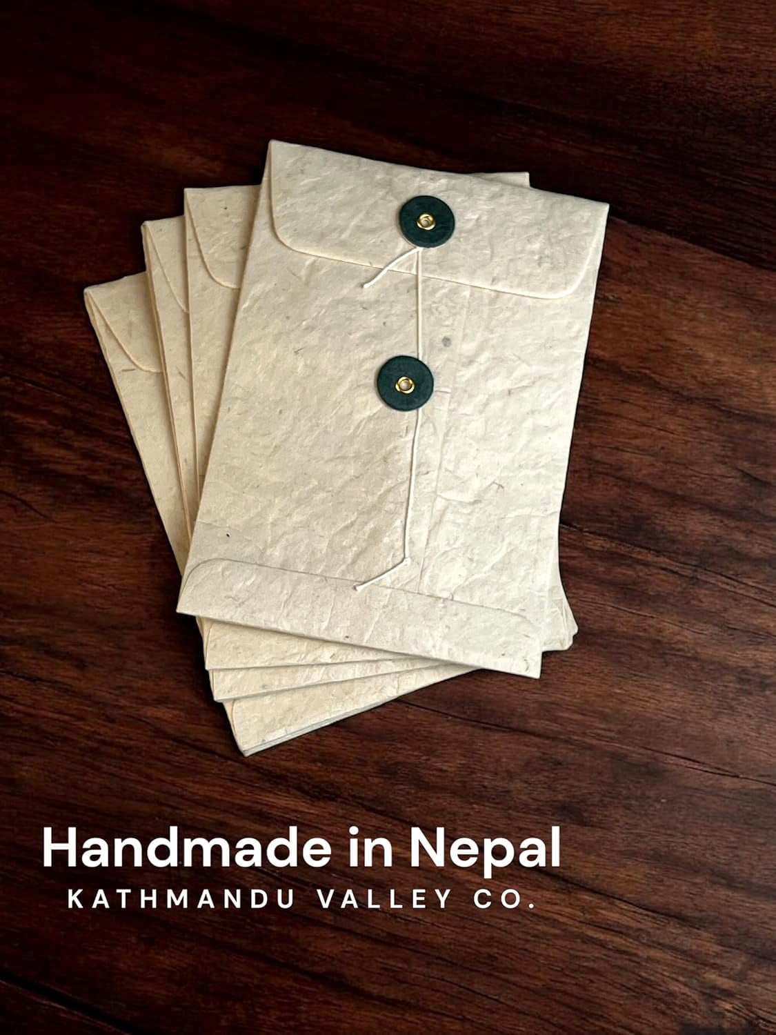 TRAHOO-Handmade Lokta Paper Envelope with String-tie Button Closure ...