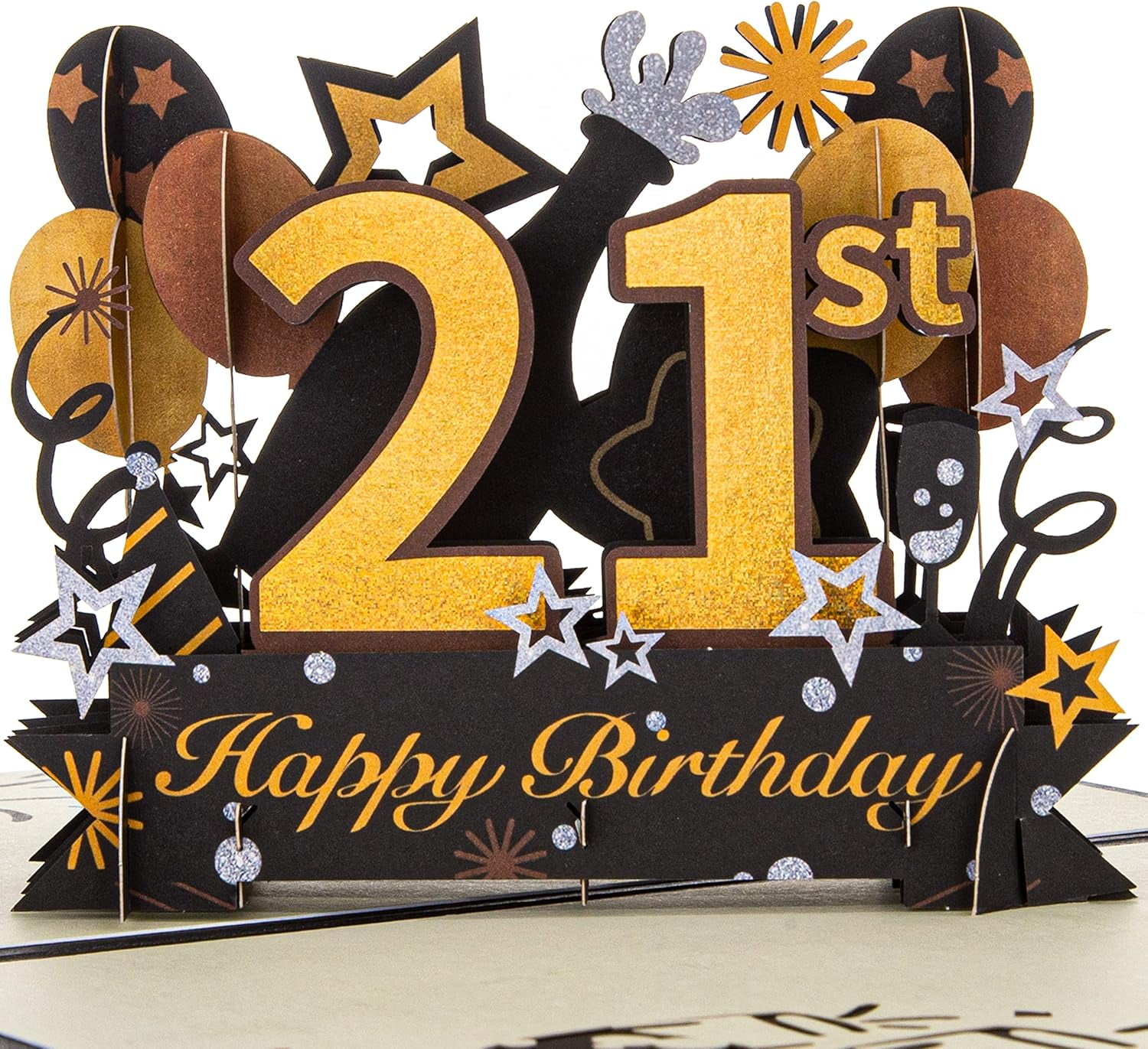 TRAHOO-Happy 21st Birthday Pop Up Card, 21st Birthday Card with Note ...