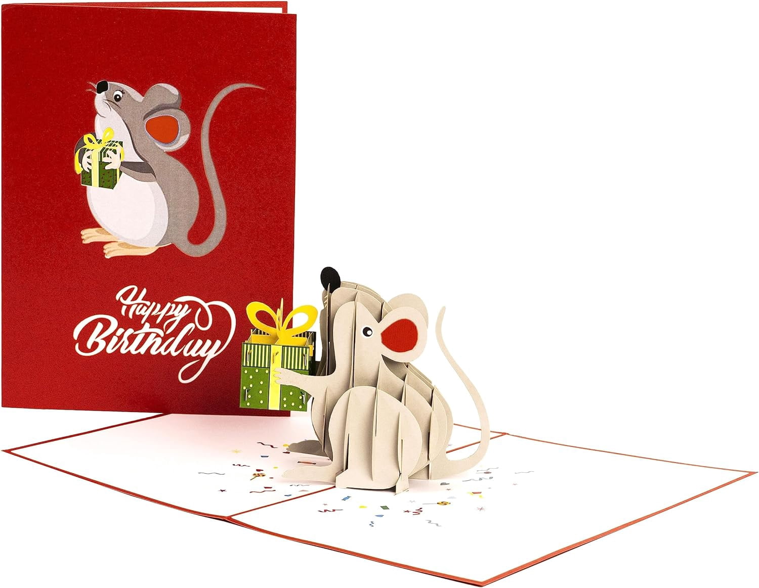 TRAHOO-Happy Red Rat Birthday 3D Pop Up Greeting Card - Son Happy ...