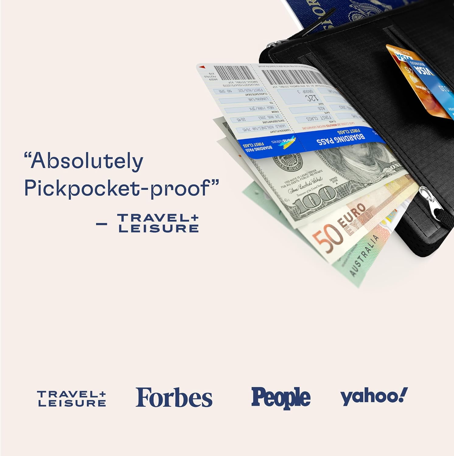 TRAHOO-Hidden Travel Belt Wallet w/RFID Blocker - Walmart.com