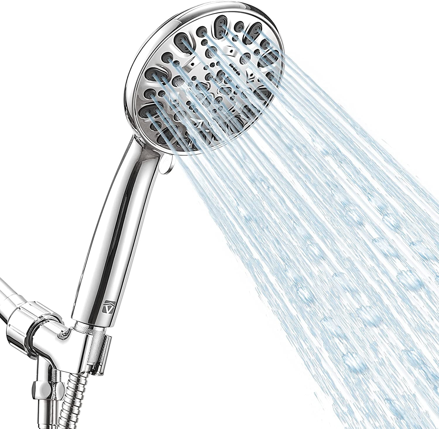 TRAHOO-High Pressure Handheld Shower Head 7-Spray Setting Showerhead ...