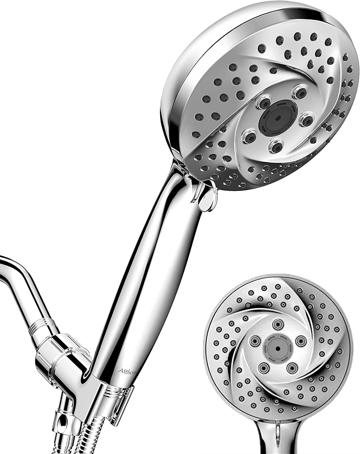 TRAHOO-High Pressure Shower Head with Handheld, 6 Spray Functions ...