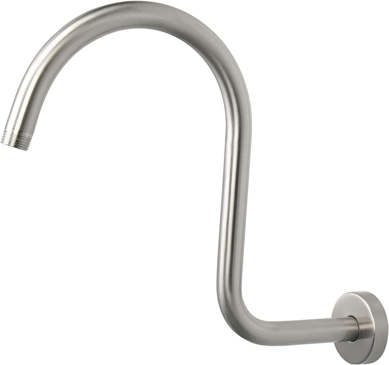 TRAHOO-High Rise Shower Head Extension Arm with Flange S-Shaped Shower ...