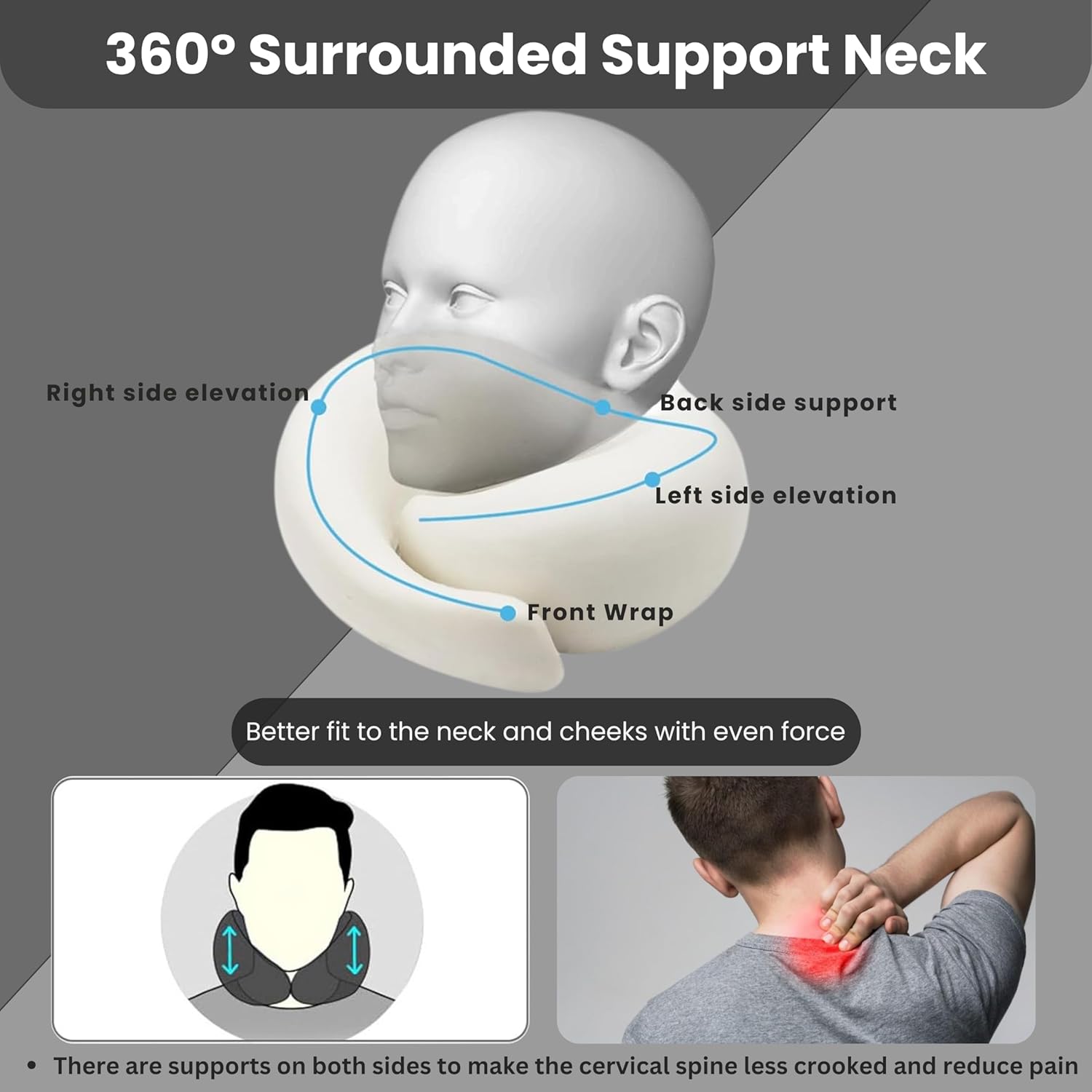 TRAHOO-Homey Joy Upgraded Travel Neck Pillows for Sleeping, 360° Wander ...