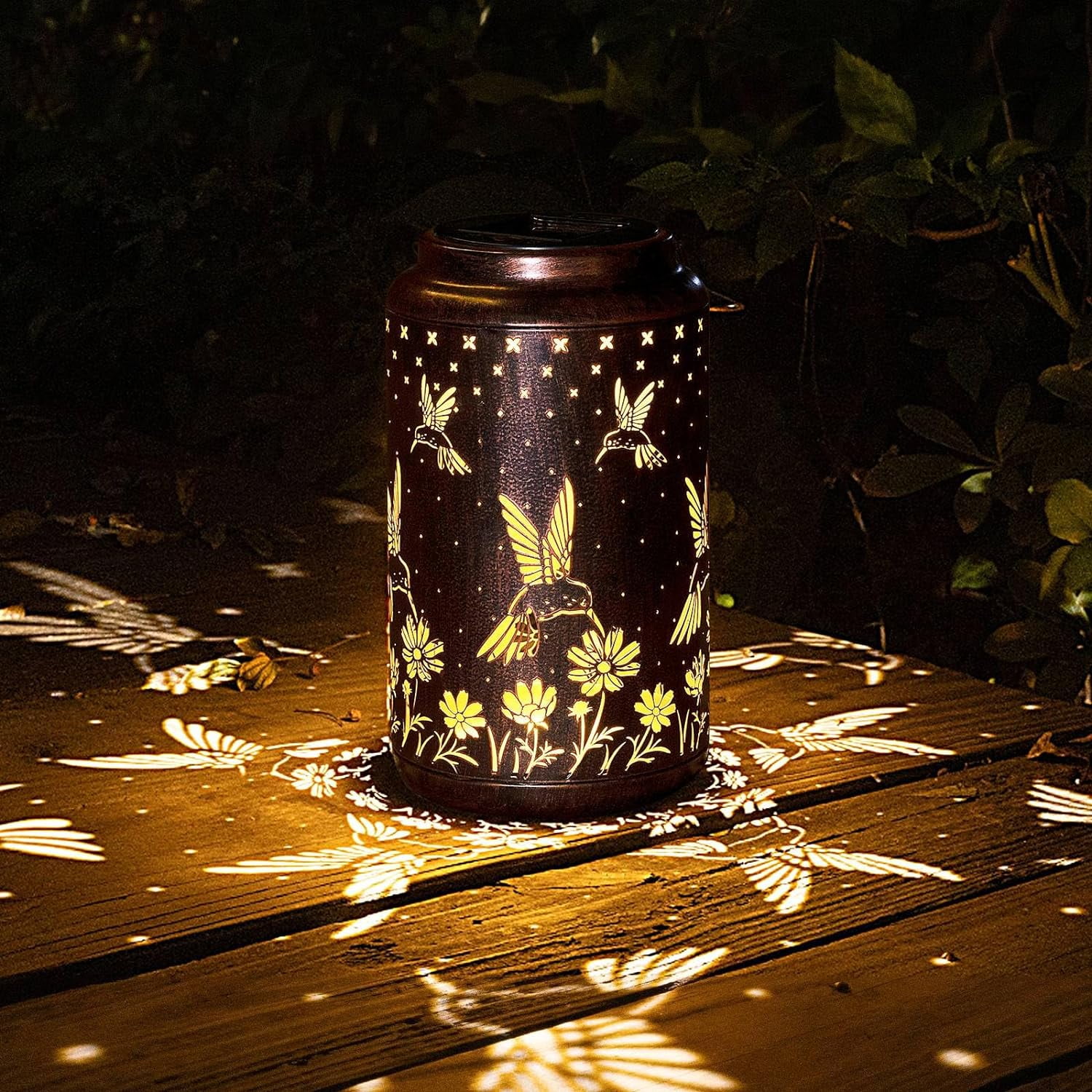 TRAHOO-Hummingbird Lantern Hanging Solar Lights Outdoor Decorative ...