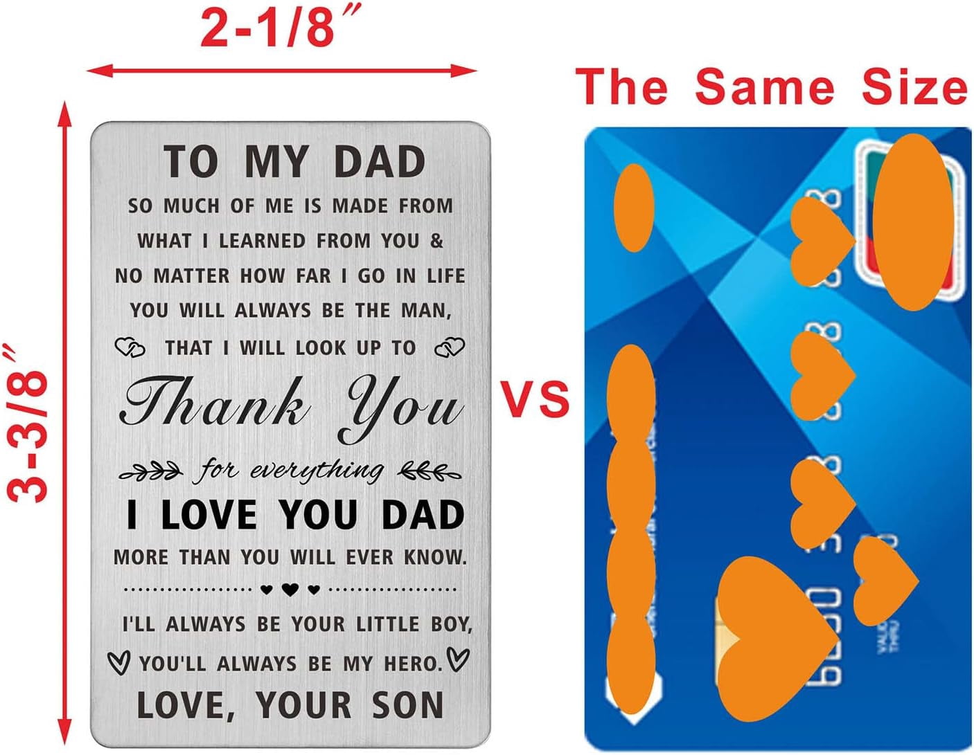 TRAHOO-I Love You Dad Card Gifts from Son - Thank You Dad - Dad ...