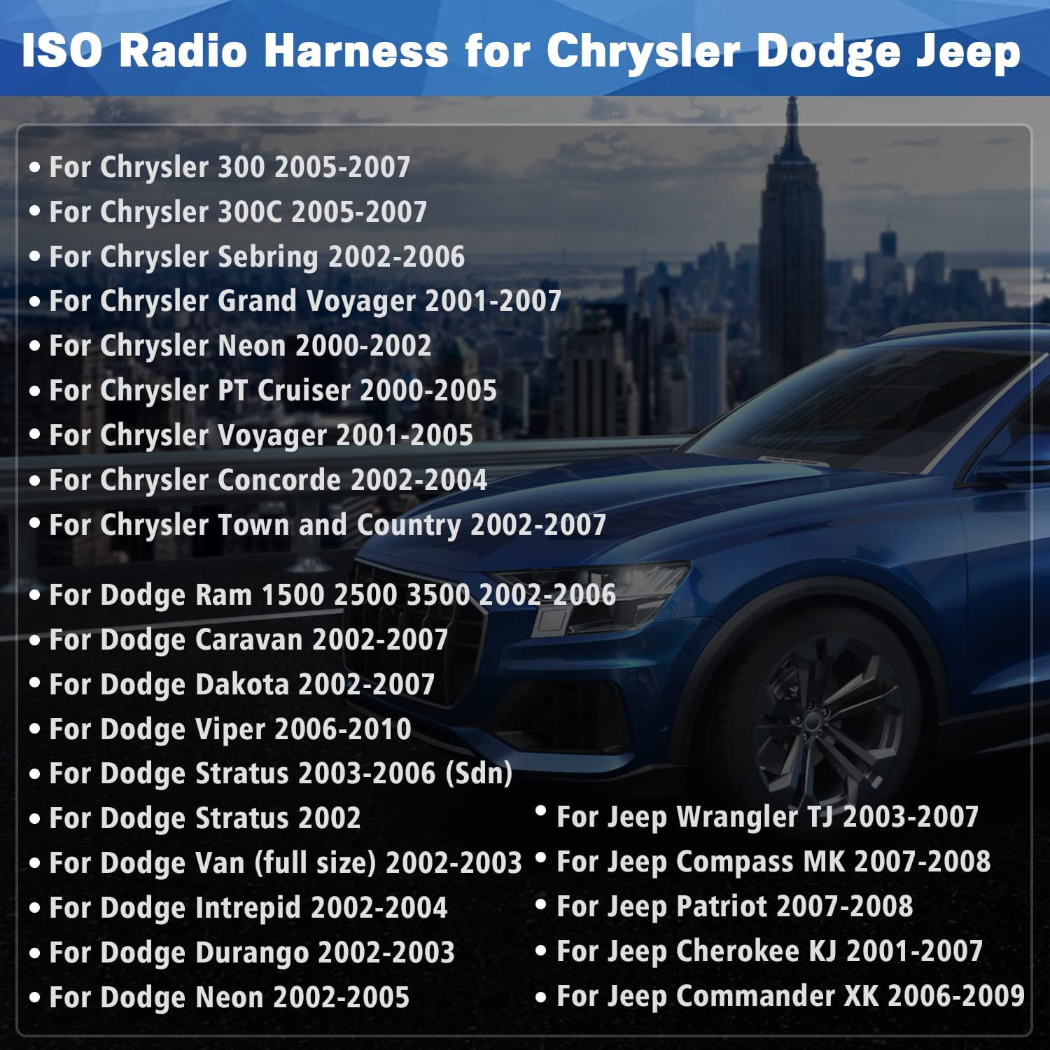 TRAHOO-ISO Car Radio Stereo Wire Cable Replacement for 2002-2007 Dodge ...