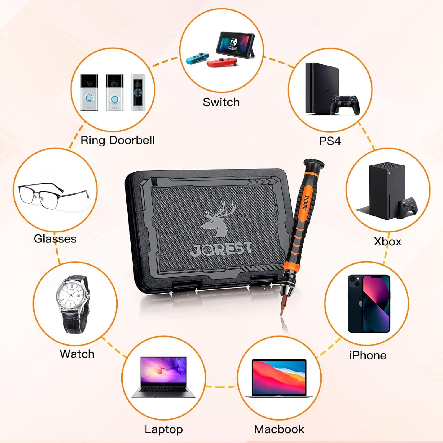 TRAHOO-JOREST 38Pcs Small Precision Screwdriver Set with Torx T5, T6, Y00, Mini Repair Tool Kit ...