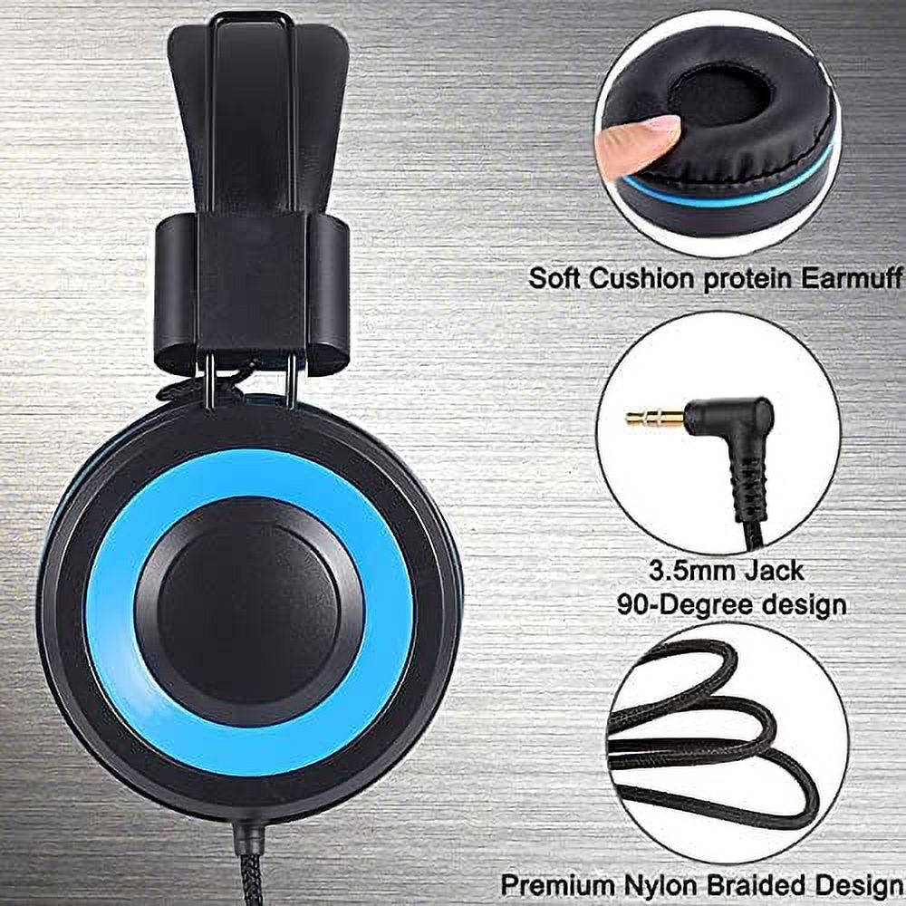 TRAHOO-K12 Kids Headphones with Microphone,Wired On-Ear Headphones for School,HD Mic Stereo ...