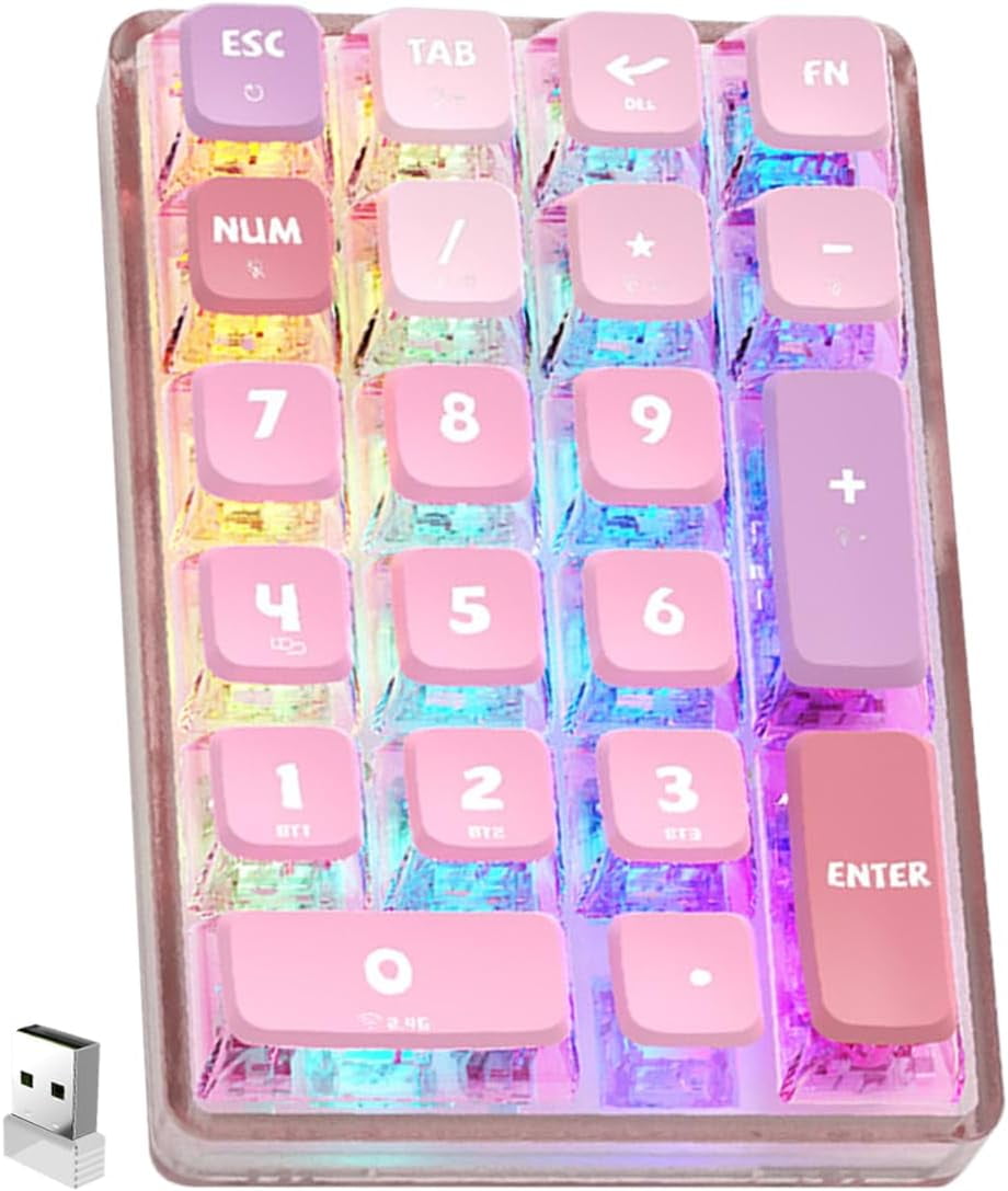 TRAHOO-K21 RGB Backlit Tri-Mode Wireless Mechanical Number Pad Supports ...