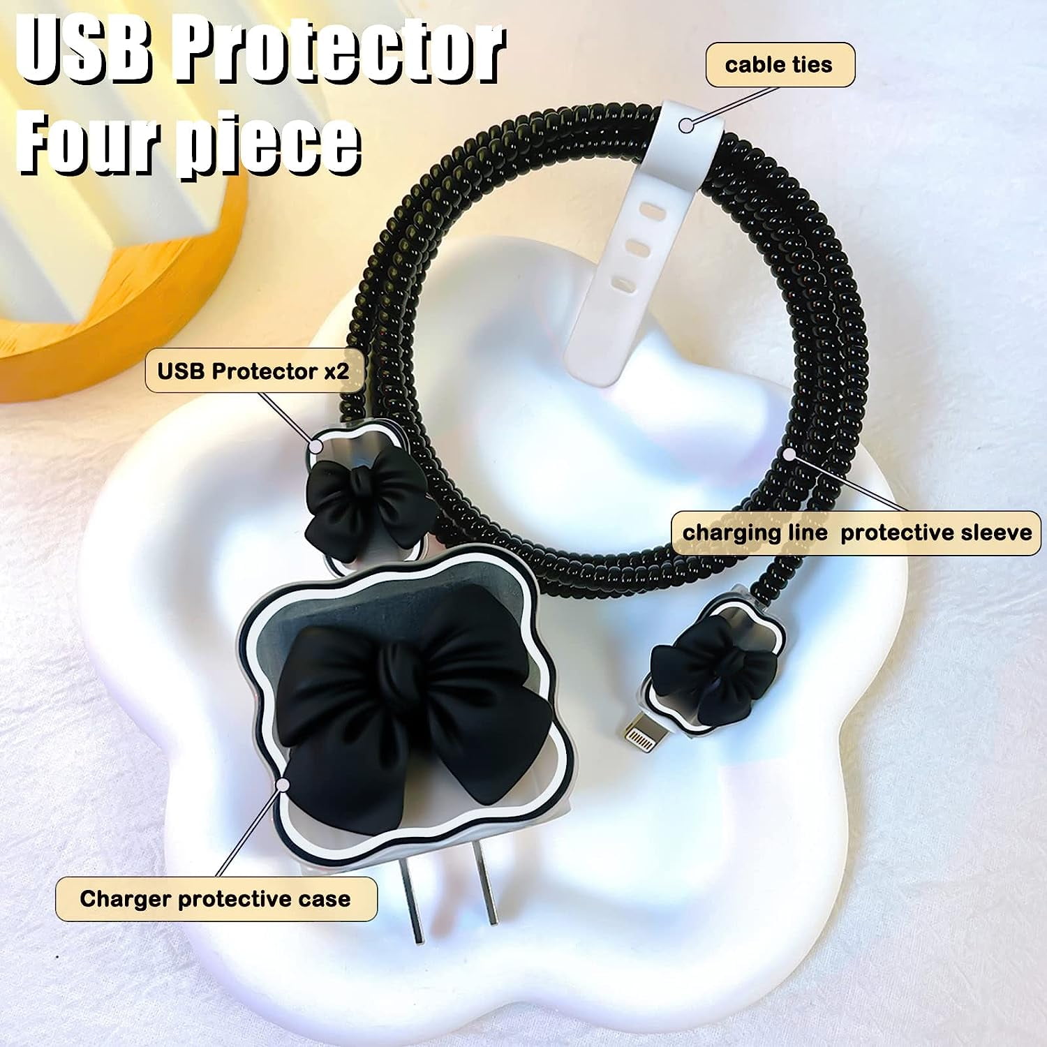 TRAHOO-Kawaii Phone Cable Protector for iPhone 18W/20W USB-C Charger ...