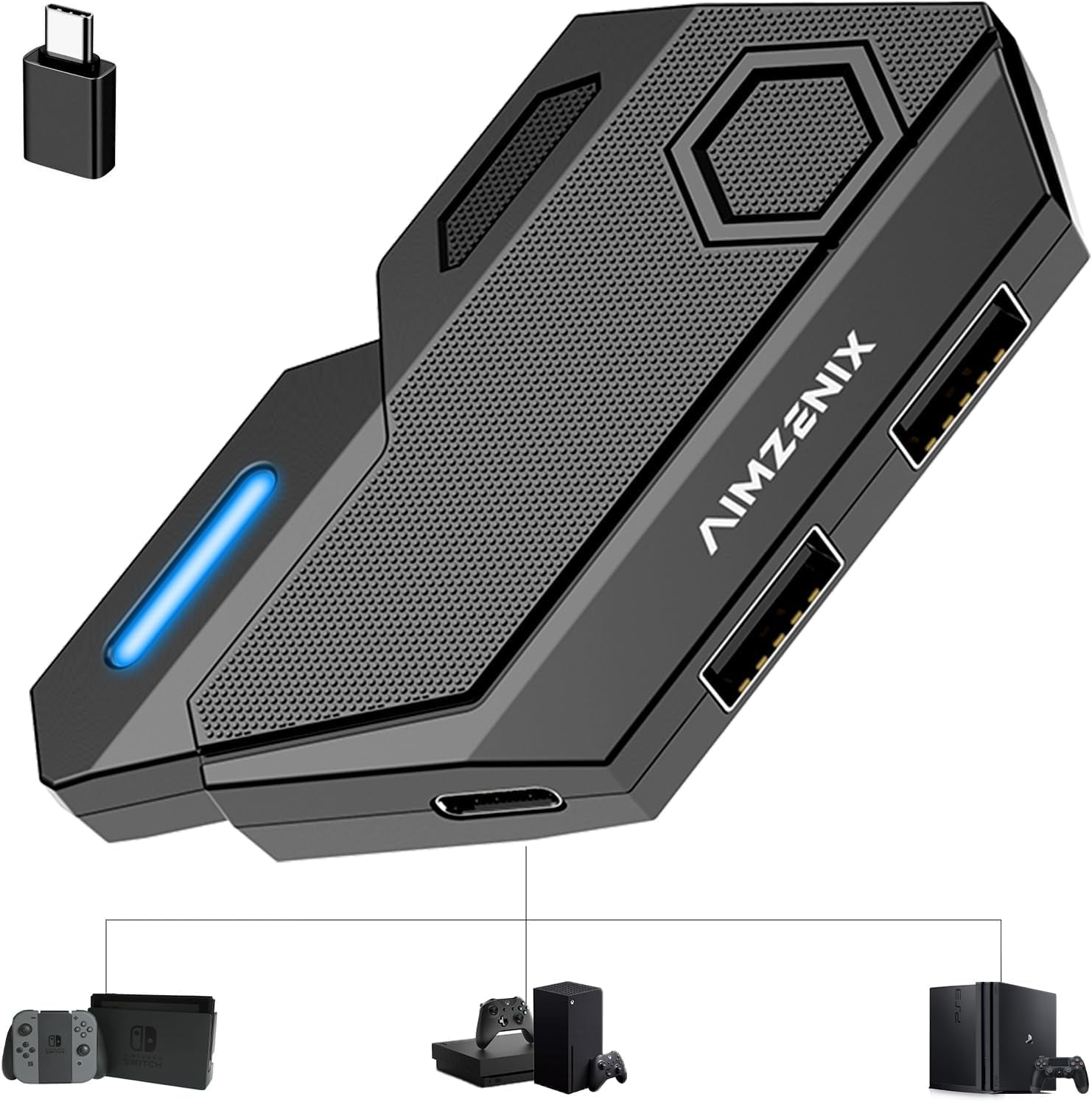 TRAHOO-Keyboard Mouse Adapter for Nintendo Switch, Wired Keyboard and ...