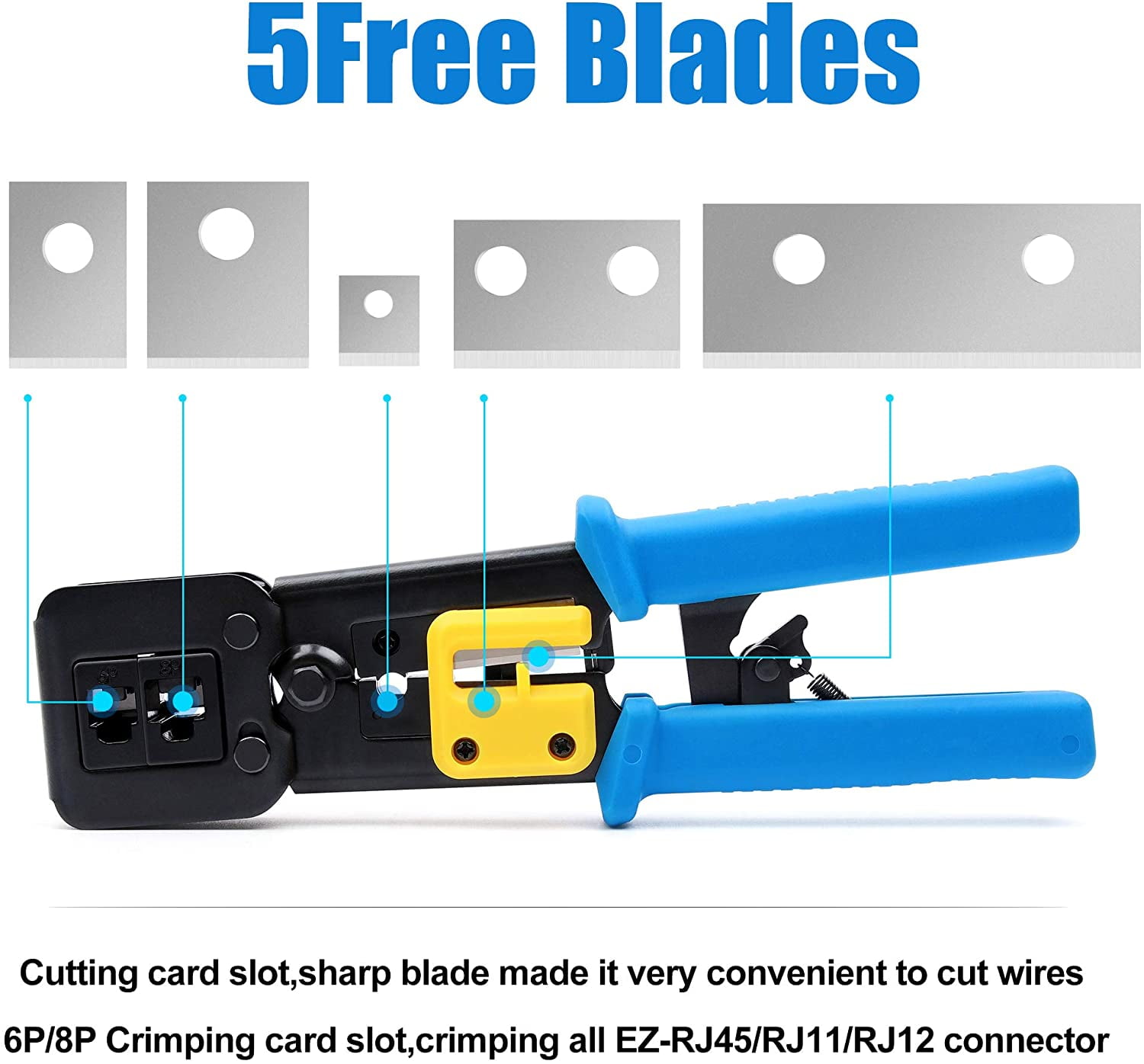 TRAHOO-Knoweasy Pass Through Crimper - Versatile RJ45 Crimp Tool for EZ ...