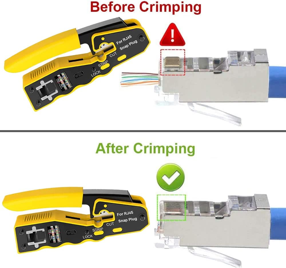 TRAHOO-LEATBUY RJ45 Crimp Tool Kit Cat5 Cat5e Cat6 LAN Crimping Tool ...
