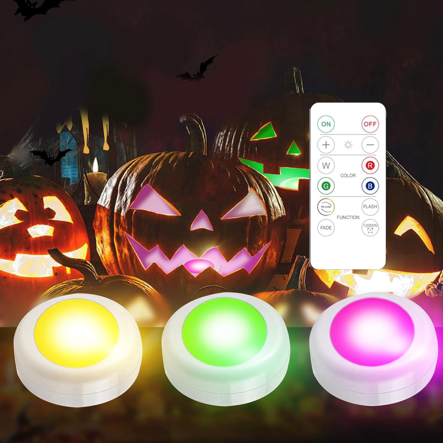 TRAHOO-LED Color Changing pumpkin Lights with Timer Control, Colored ...