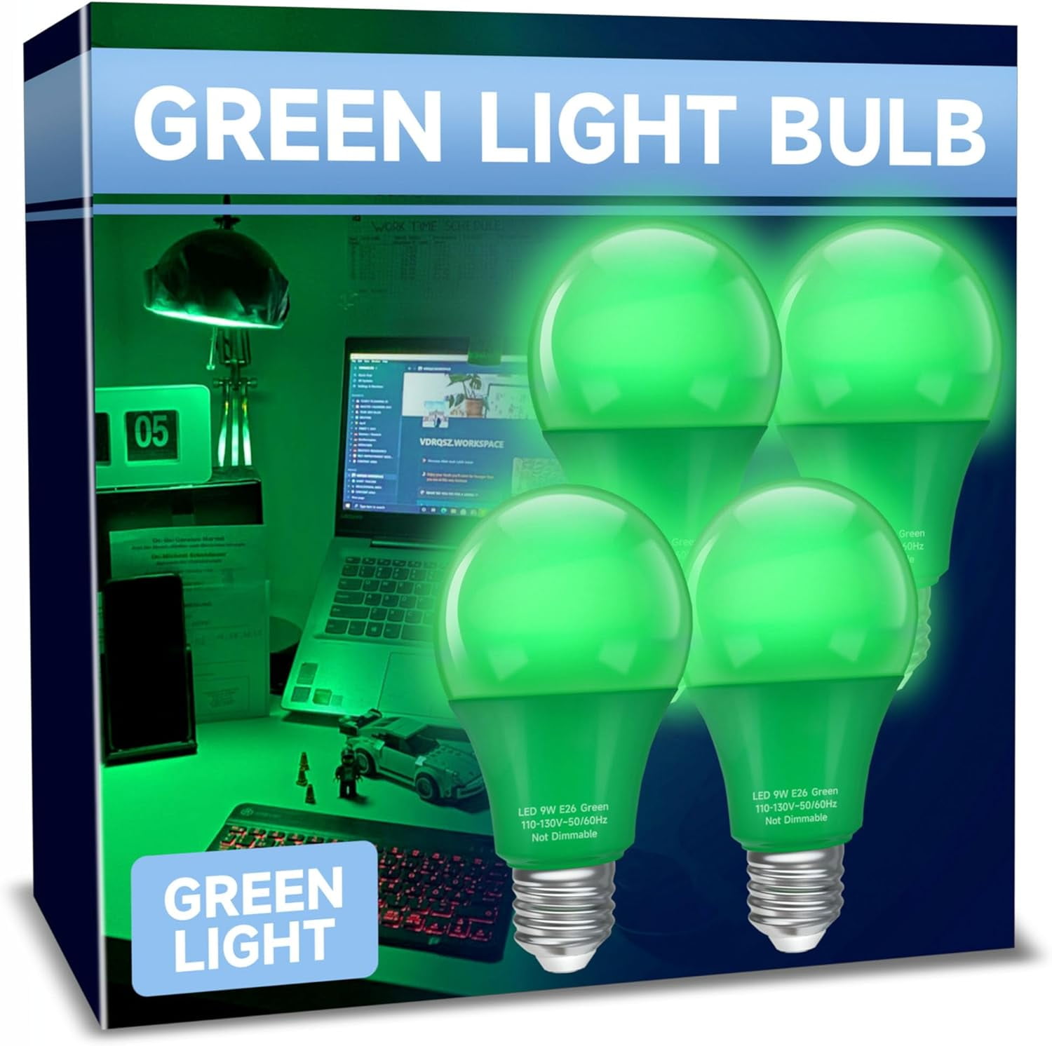 TRAHOO-LED Green Light Bulb, A19 Green Light Bulb 9W Equivalent 60W ...