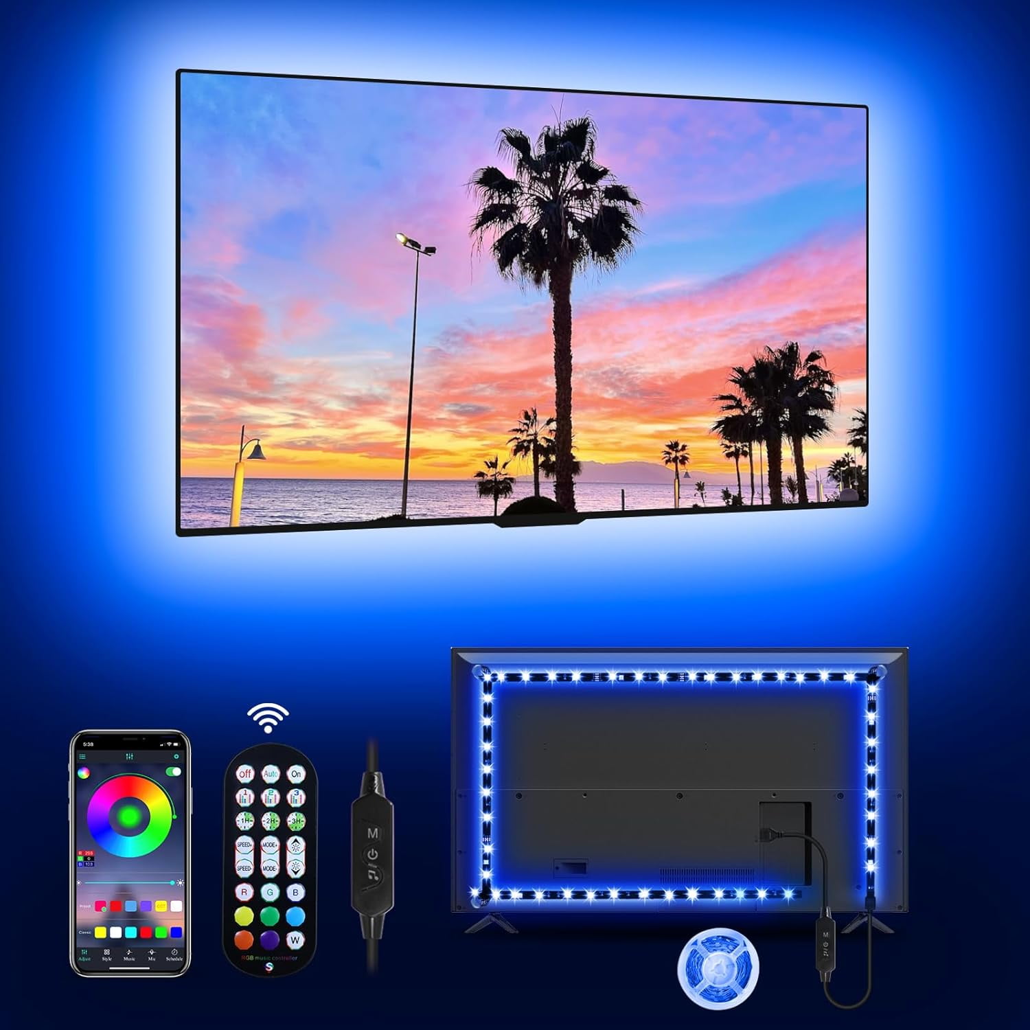 TRAHOO-LED Lights for TV Led Backlight, 16.4ft RGB Led Strip Lights for ...