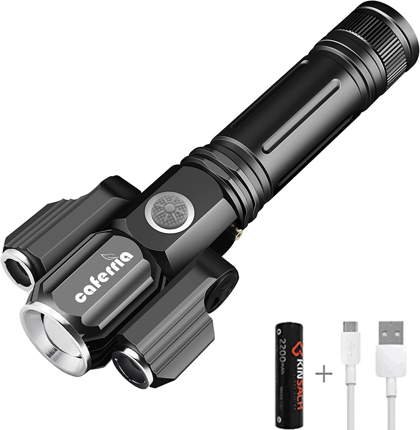 TRAHOO-LED Tactical Flashlight 1000 Lumens Electric Torch Ultra-Bright ...