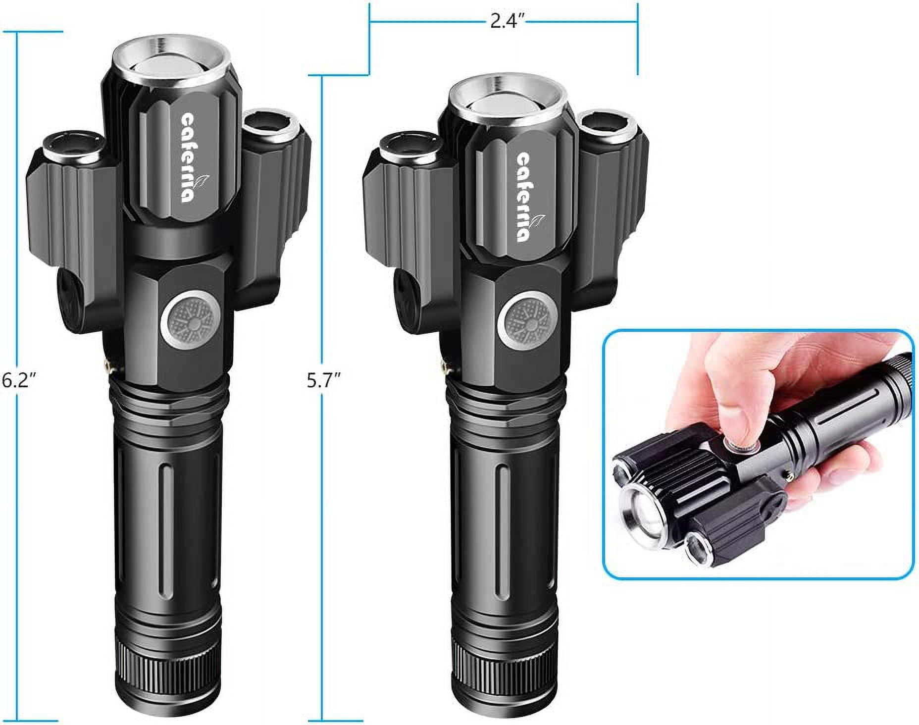 TRAHOO-LED Tactical Flashlight 1000 Lumens Electric Torch Ultra-Bright ...