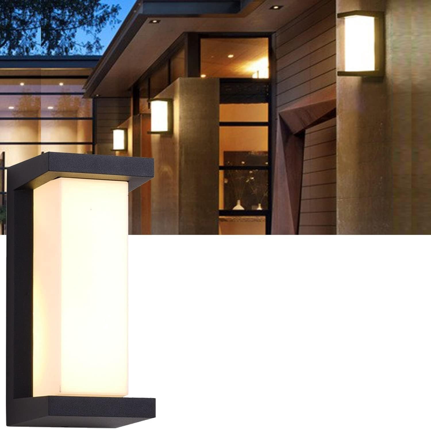 TRAHOO-LED Wall Lights,20W Outdoor Wall Light 4000K Day White Aluminum ...