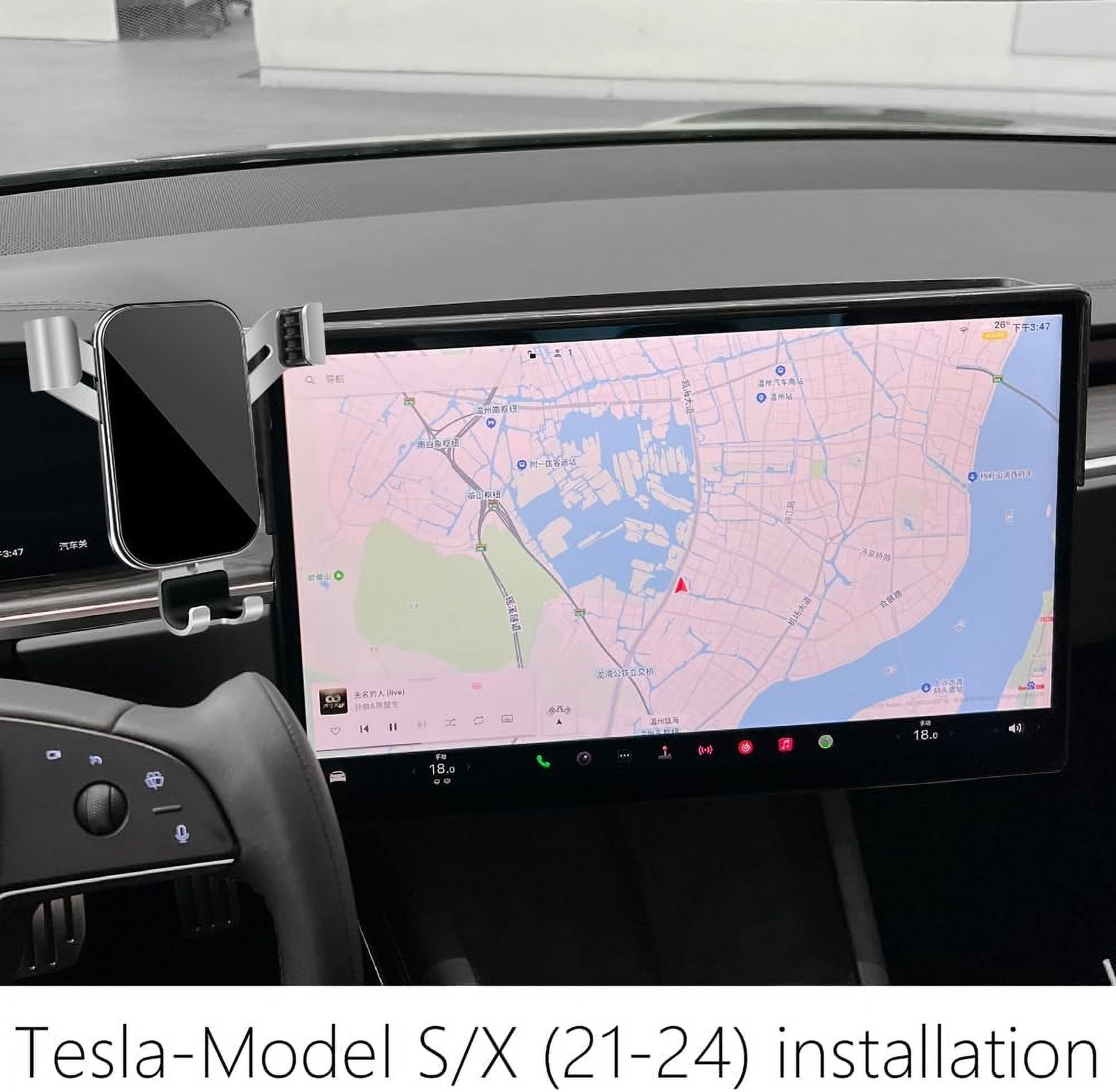 TRAHOO-LUNQIN Car Phone Holder for Tesla Model S 2021 2022 2023 2024 ...