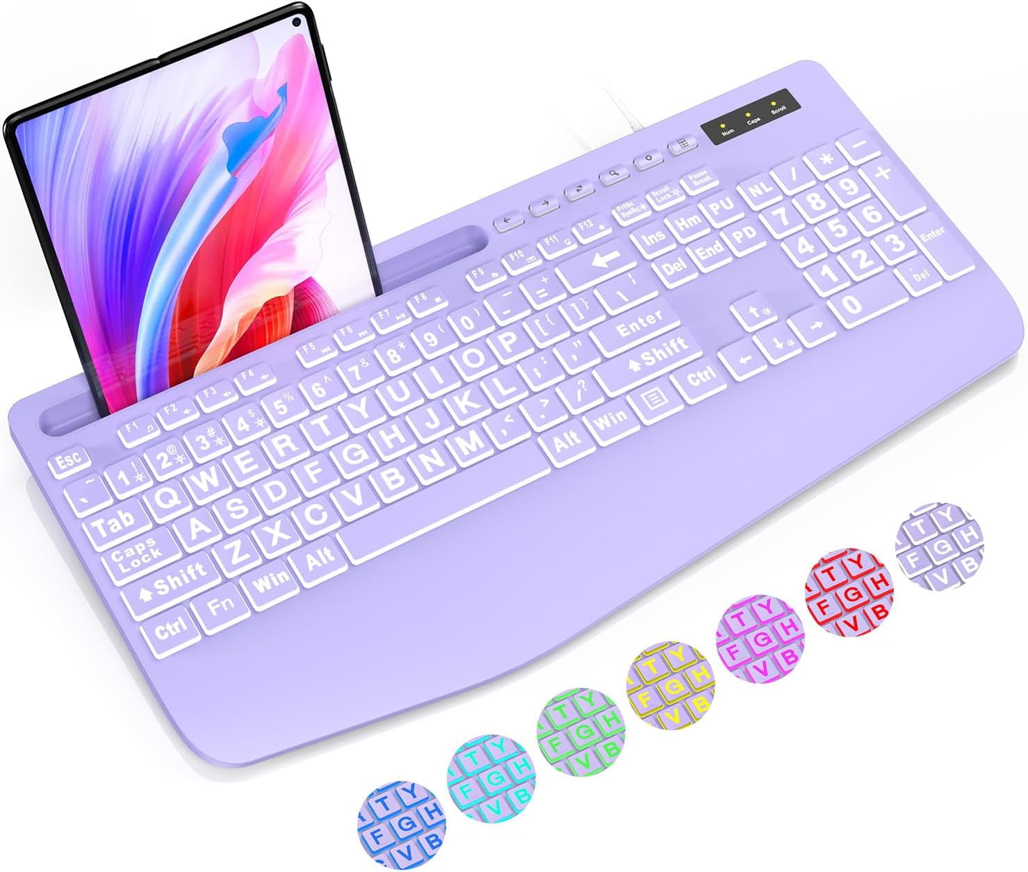 TRAHOO-Large Print Backlit Computer Keyboards, Wired Lighted USB ...