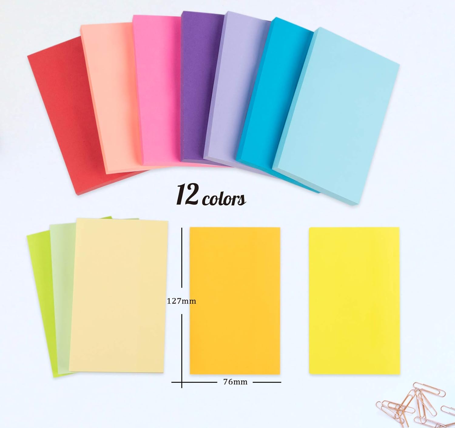 TRAHOO-Large Sticky Notes,1200 Sheets Memo Pads,3 x 5 in Bright Colored ...