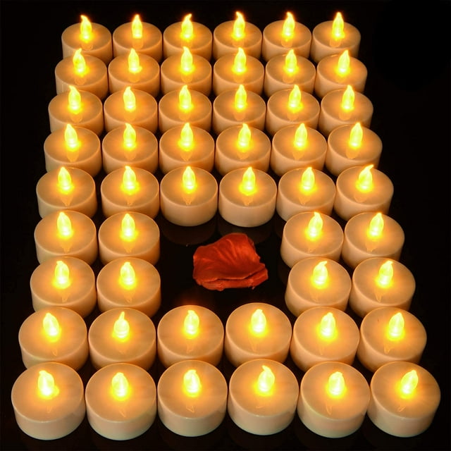 TRAHOO-Lasts 2X Longer Flameless Tealight Candles [100 Pack, Batteries ...