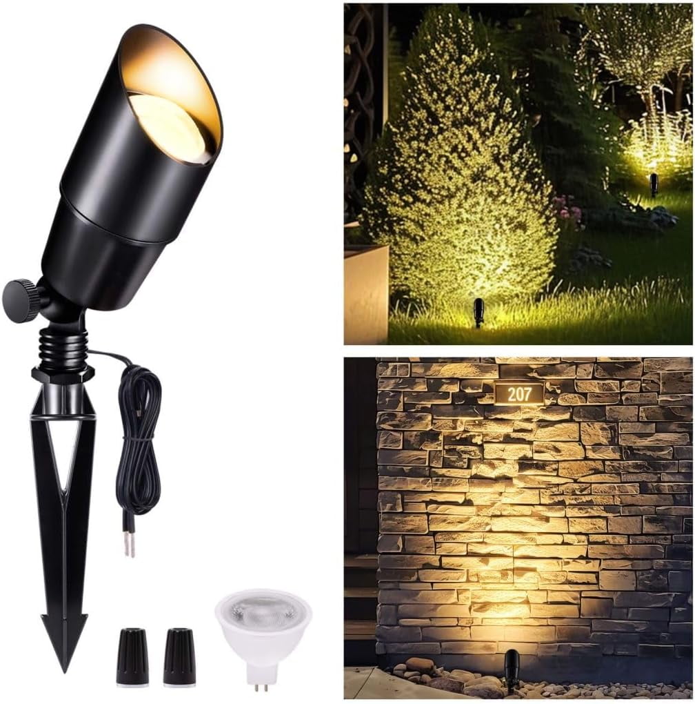 TRAHOO-Low Voltage Spotlight, Black LED Landscape Lighting, Outdoor 12V ...