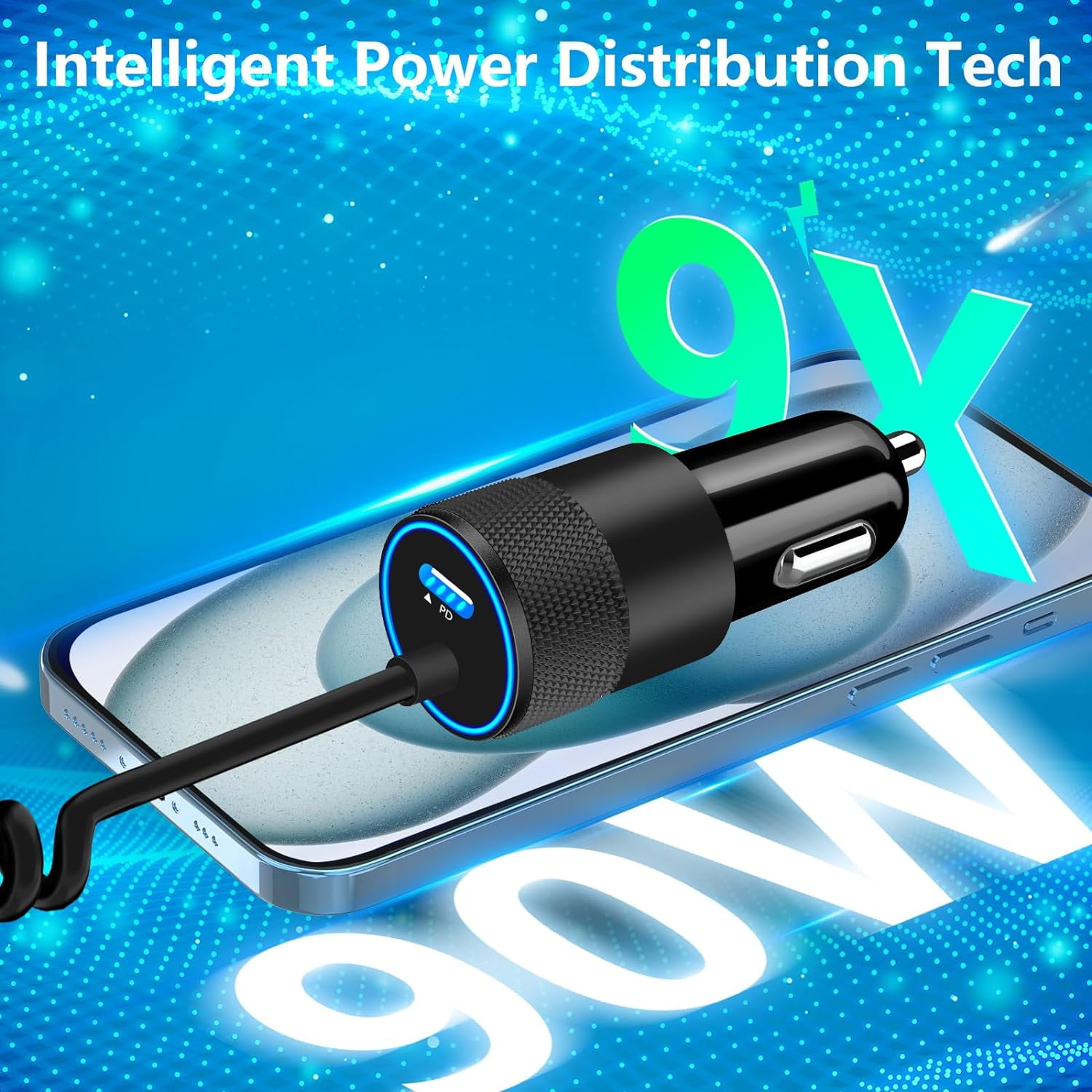 TRAHOO-【MFi Certified】iPhone 16 Car Charger Fast Charging, 90W Dual PD ...