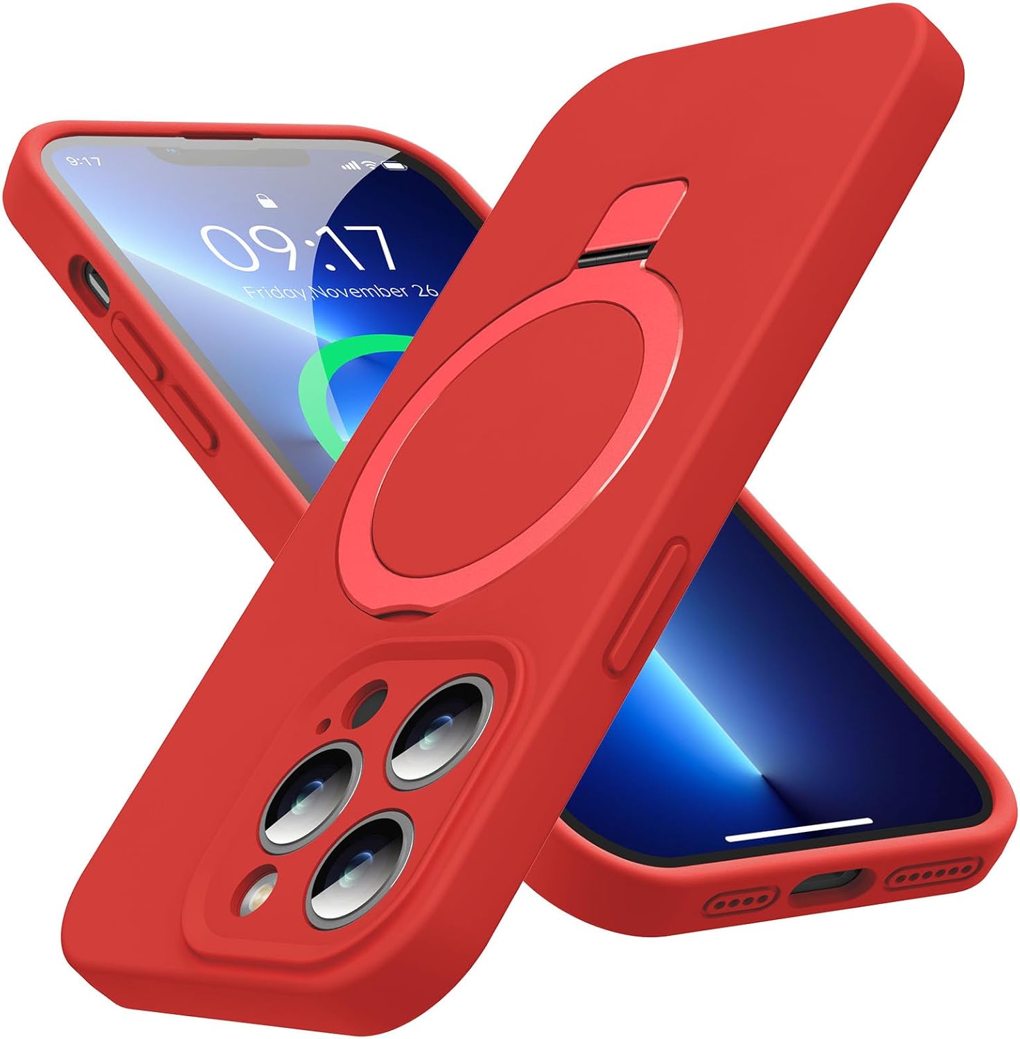 TRAHOO-Mag-Ring Designed for iPhone 13 Pro Max Case, Liquid Silicone ...