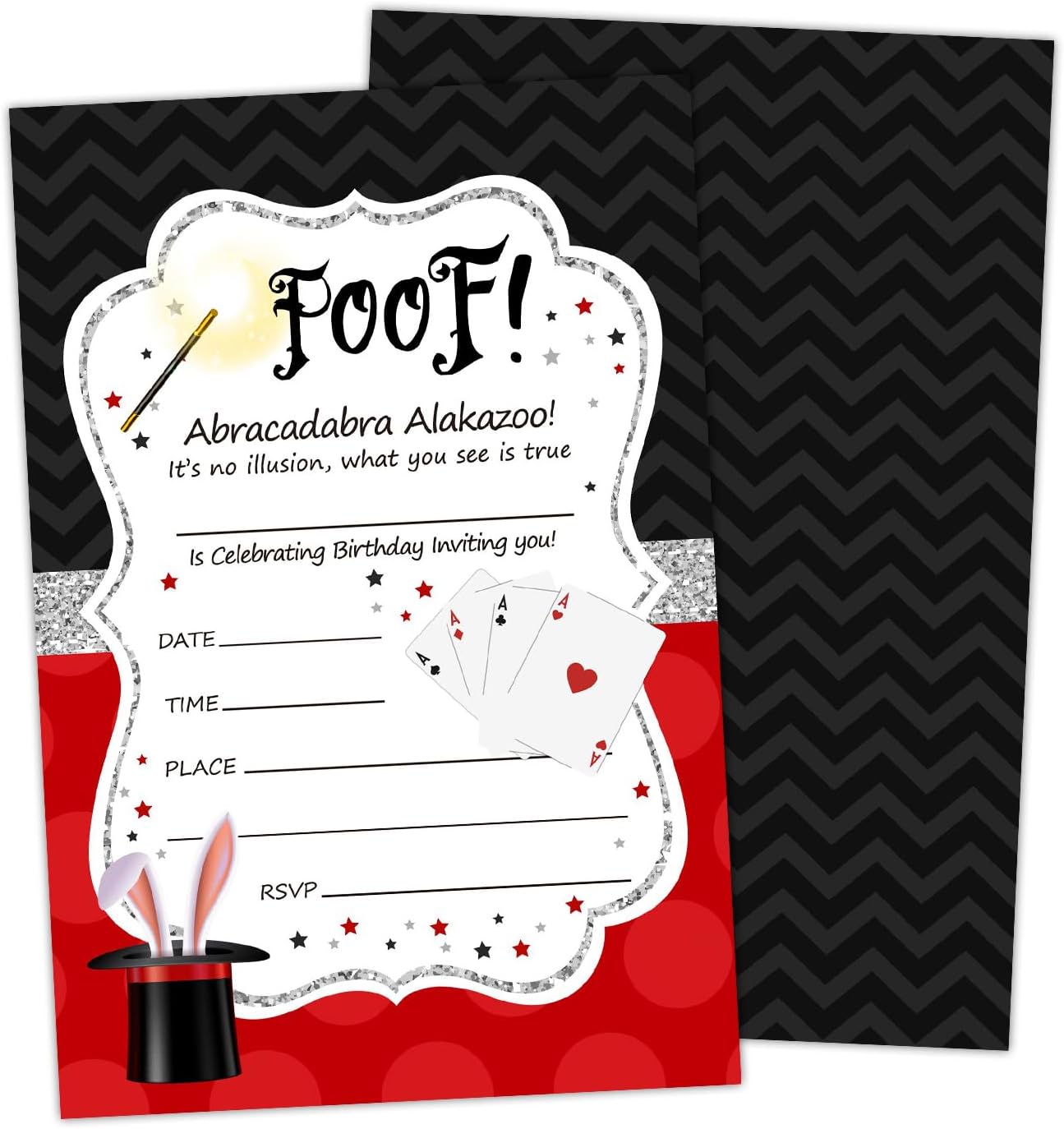 TRAHOO-Magic Show Birthday Invitations for Boy Girl, Magic Birthday ...