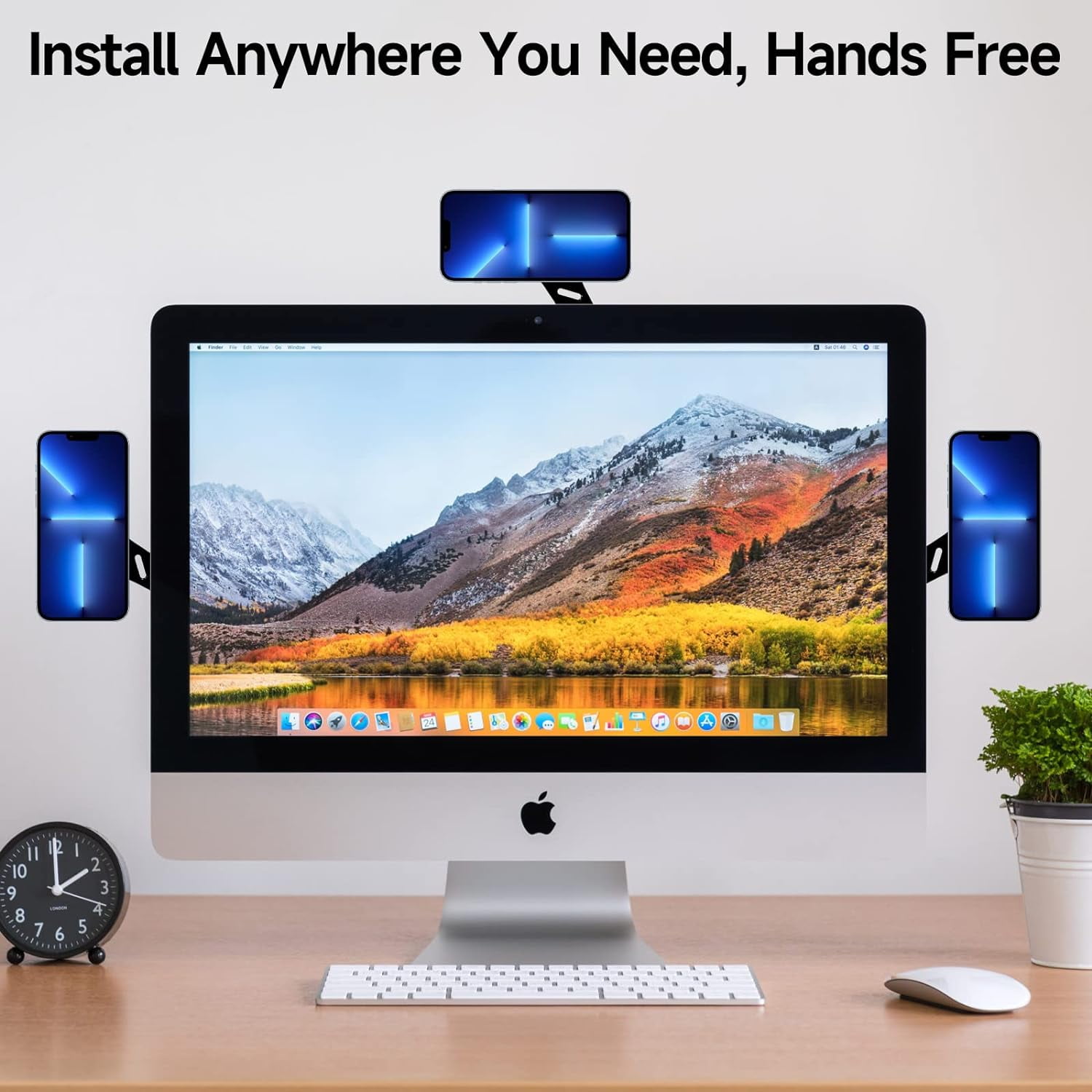 TRAHOO-Magnetic Phone Holder for Laptop, Laptop or Desktop Monitor Side ...