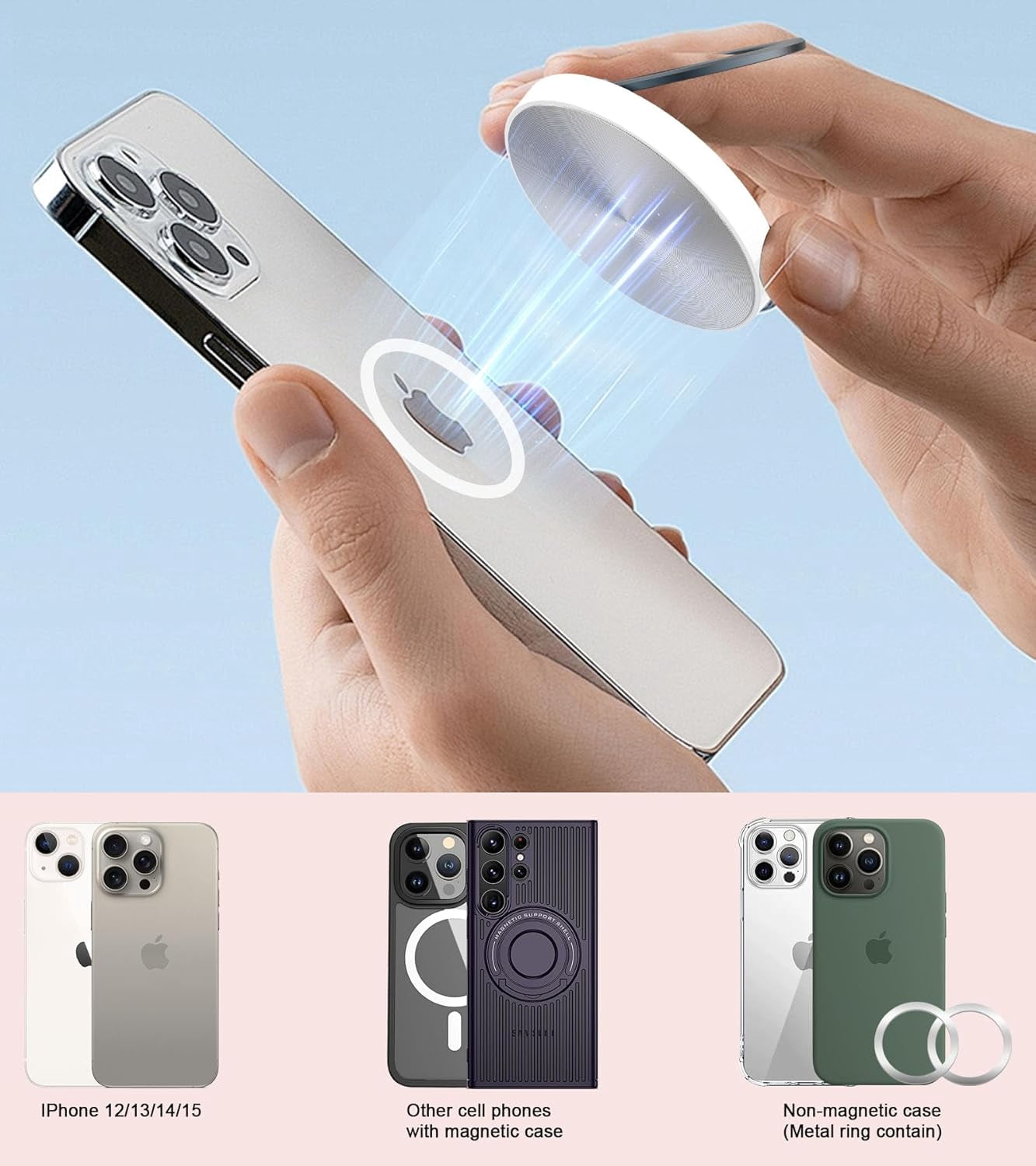 TRAHOO-Magnetic Suction Cup Phone Mount, Upgraded Magnetic Phone Grip ...