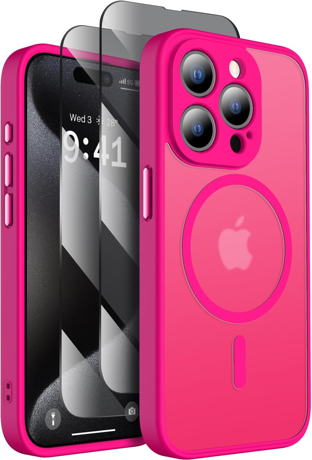 TRAHOO-Magnetic for iPhone 15 Pro Case with Privacy Screen Protectors ...