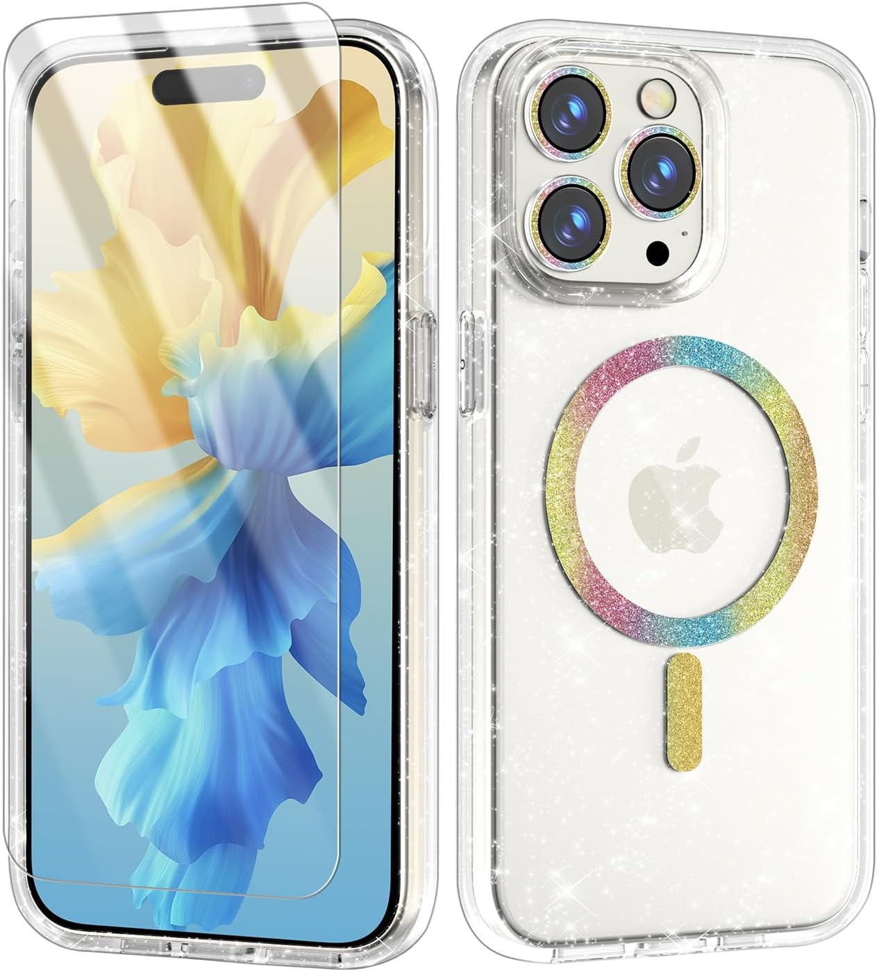 TRAHOO-Magnetic for iPhone 15 Pro Case Sparkly [Compatible with MagSafe ...