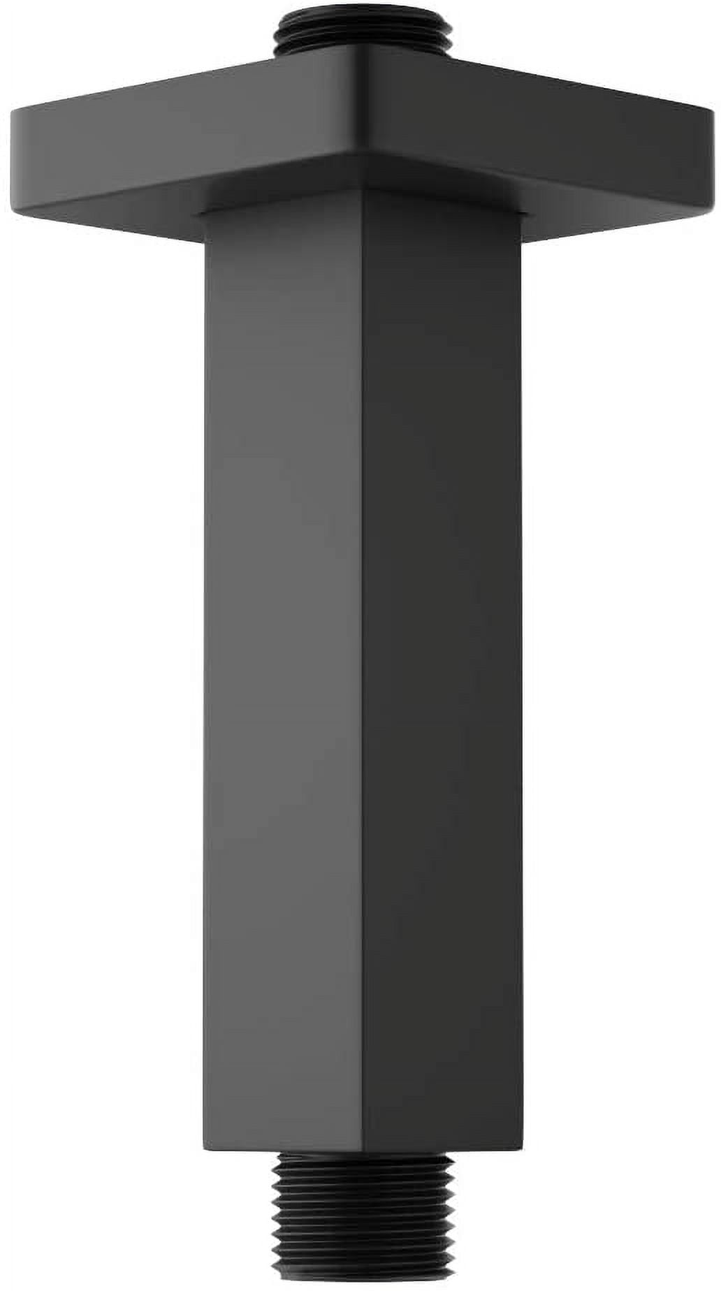 TRAHOO-Matte Black Shower Arm with Flange Square Stainless Steel ...