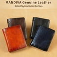 TRAHOO-Men's Real Leather RFID Blocking Bifold Wallet Stylish Anti ...