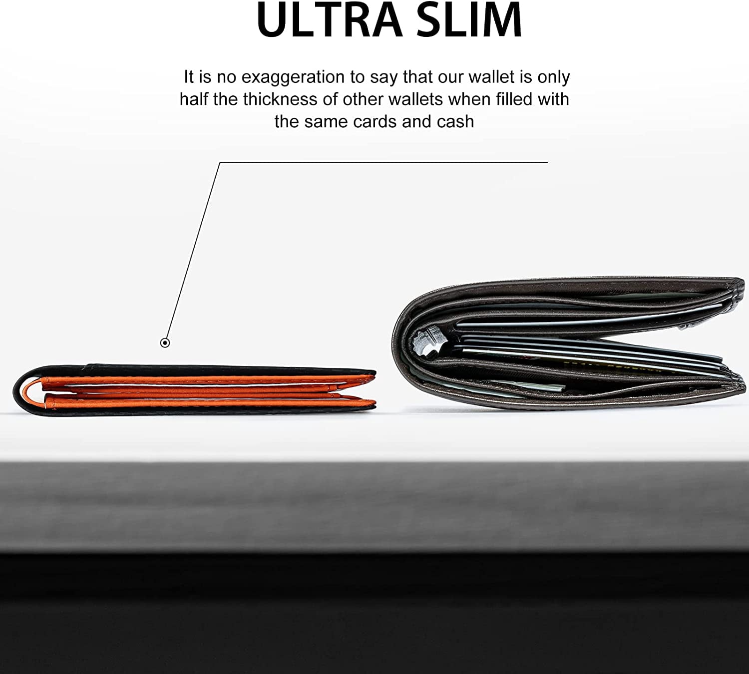 TRAHOO-Mens Slim Wallet RFID Blocking Bifold wallets for men Minimalist ...