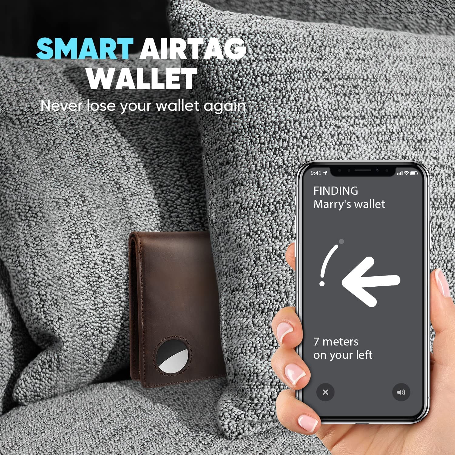 TRAHOO-Mens Wallet with Airtag Holder, Slim Bifold Genuine Leather ...