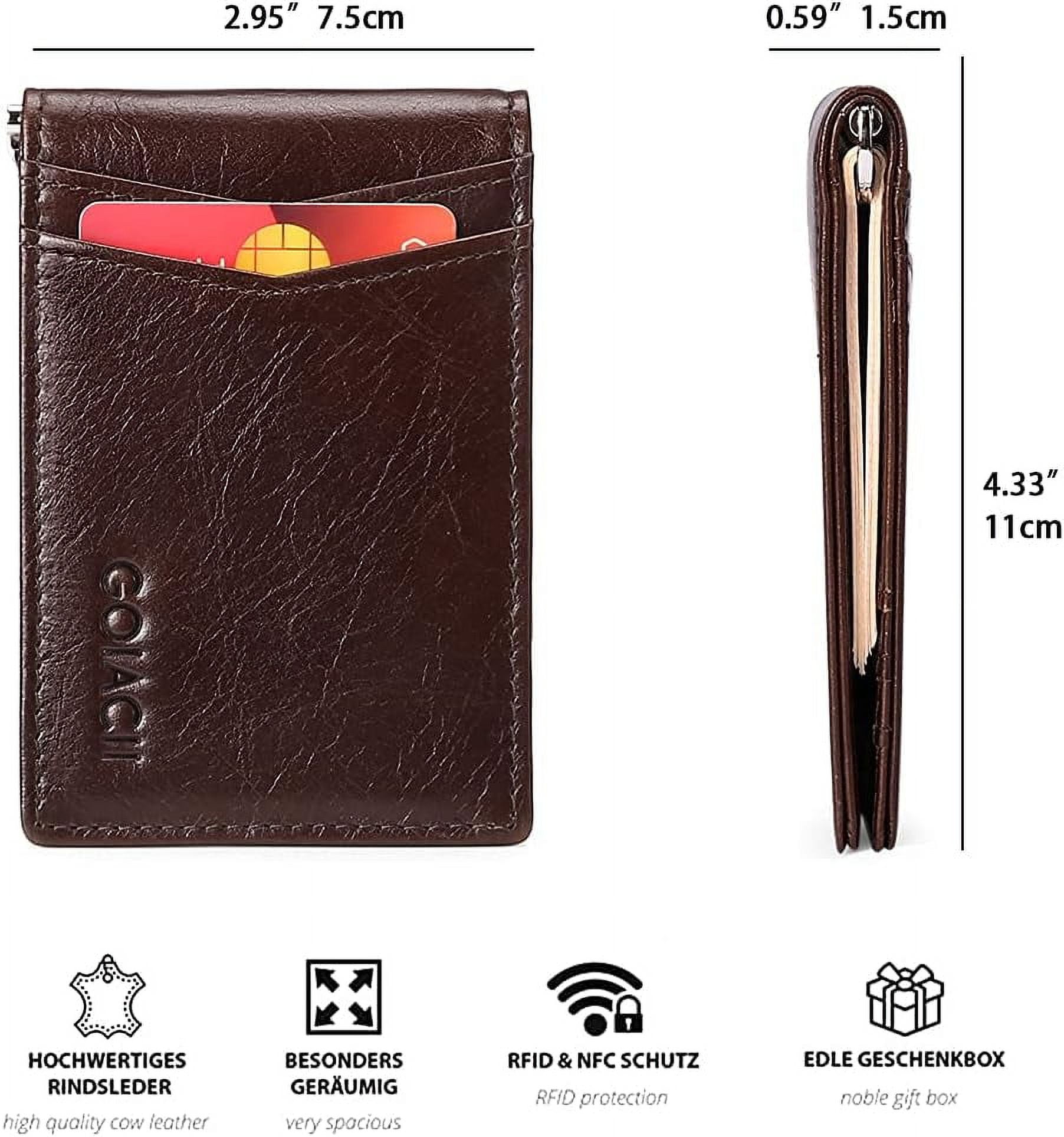 TRAHOO-Mens Wallet Slim RFID Blocking Front Pocket Wallets for Men with ...