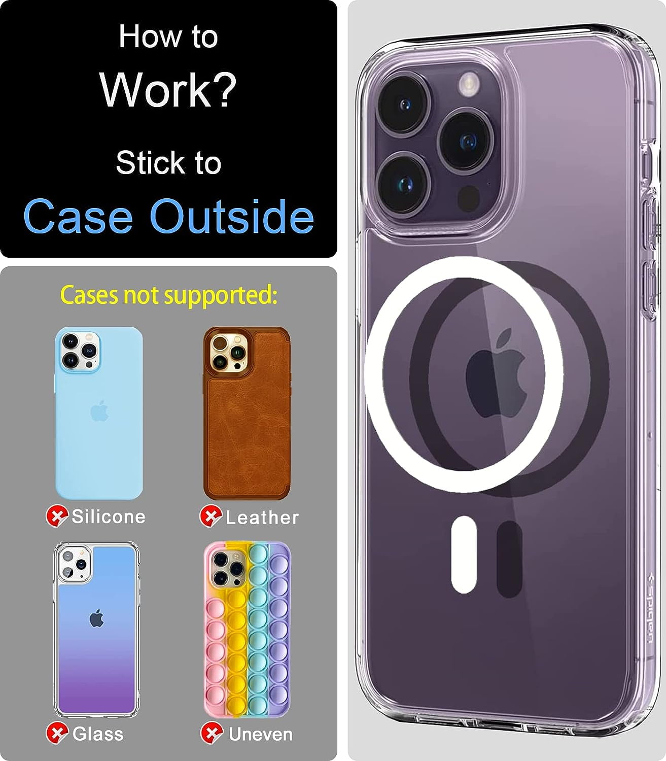 TRAHOO-Metal Ring Adhesive Sticker Rings Designed for MagSafe, Designed ...