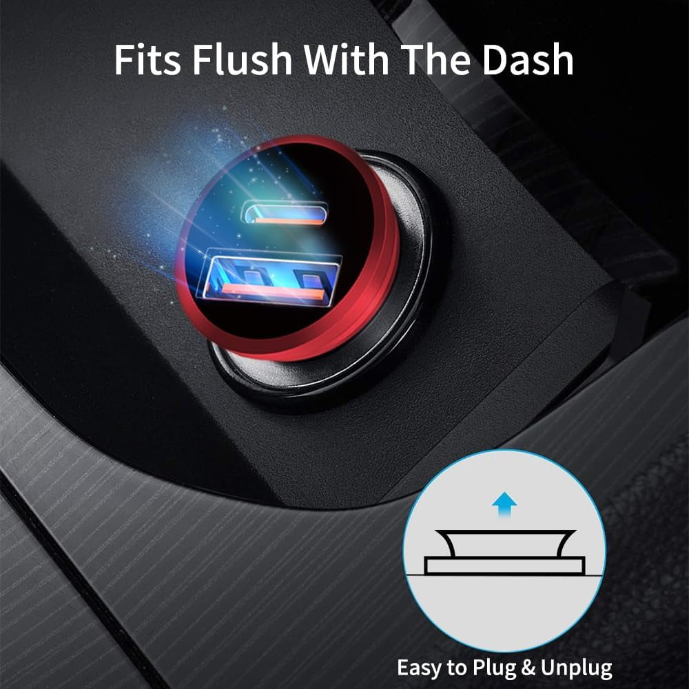 TRAHOO-Mini Car Charger 40W USB C Fast Charging Adapter Compatible ...