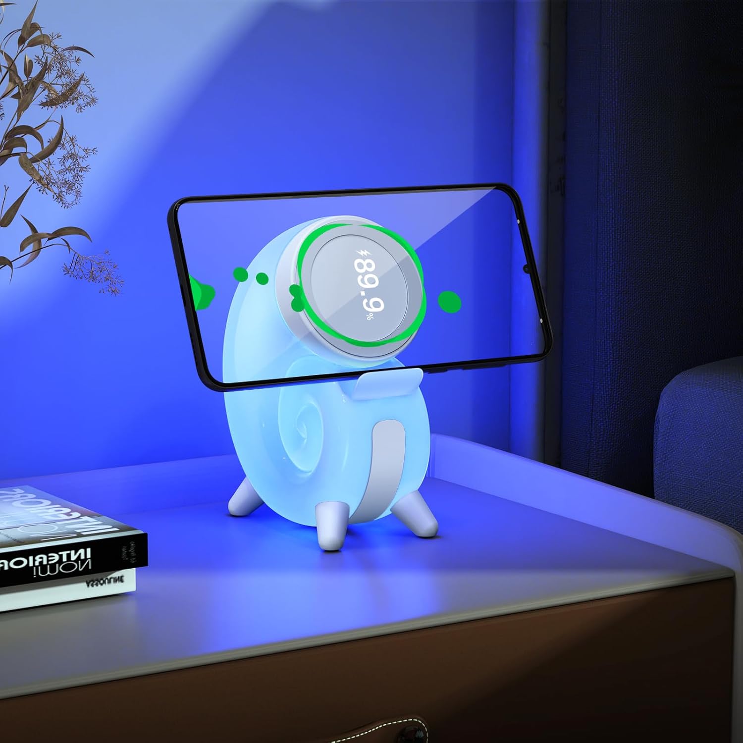 TRAHOO-Mini Conch Magnetic Wireless Charging Atmosphere Lamp, 15W ...