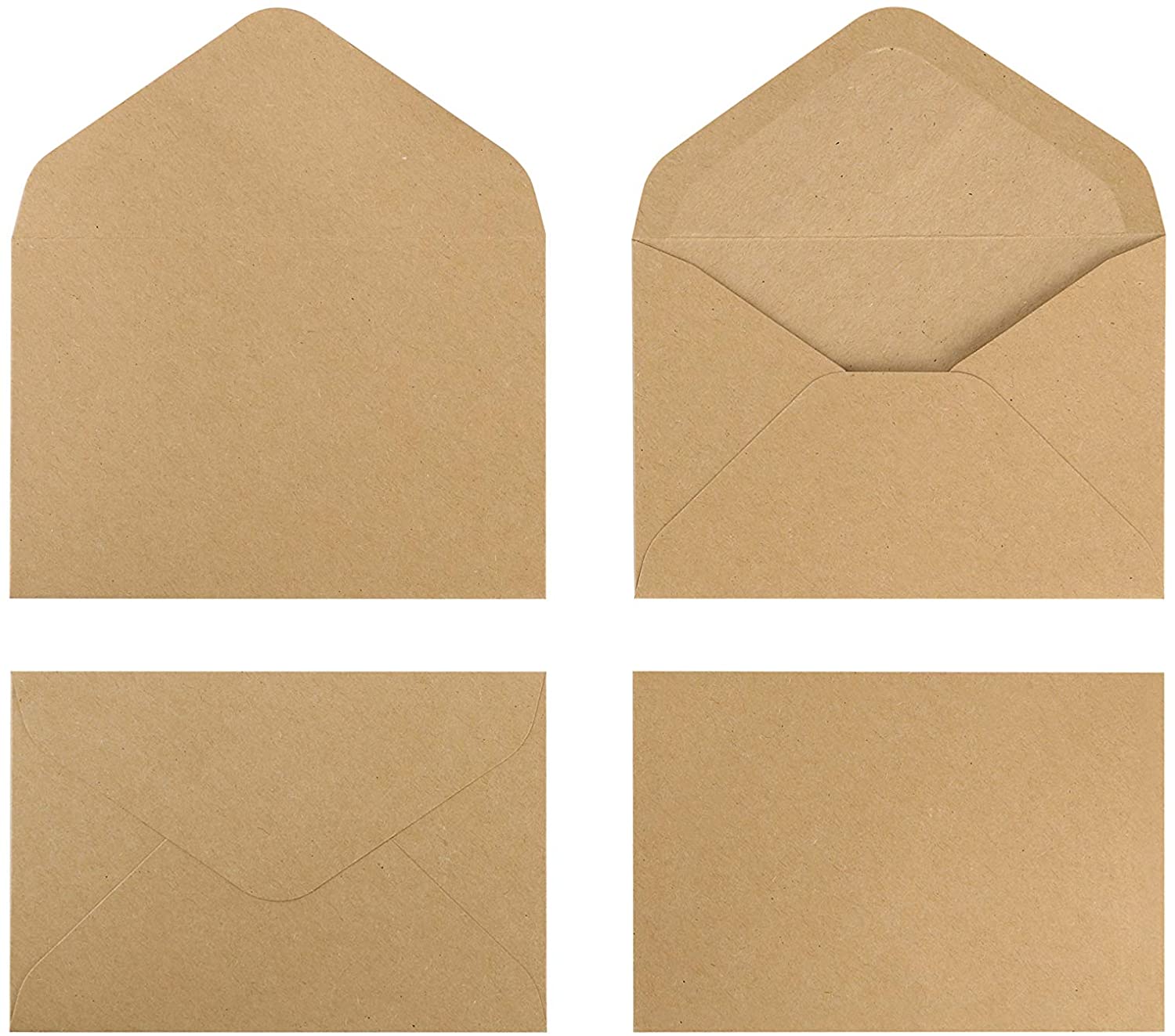 TRAHOO-Mini Envelopes 100 Count 4.1 x 2.75 Inches Brown Kraft Envelopes ...