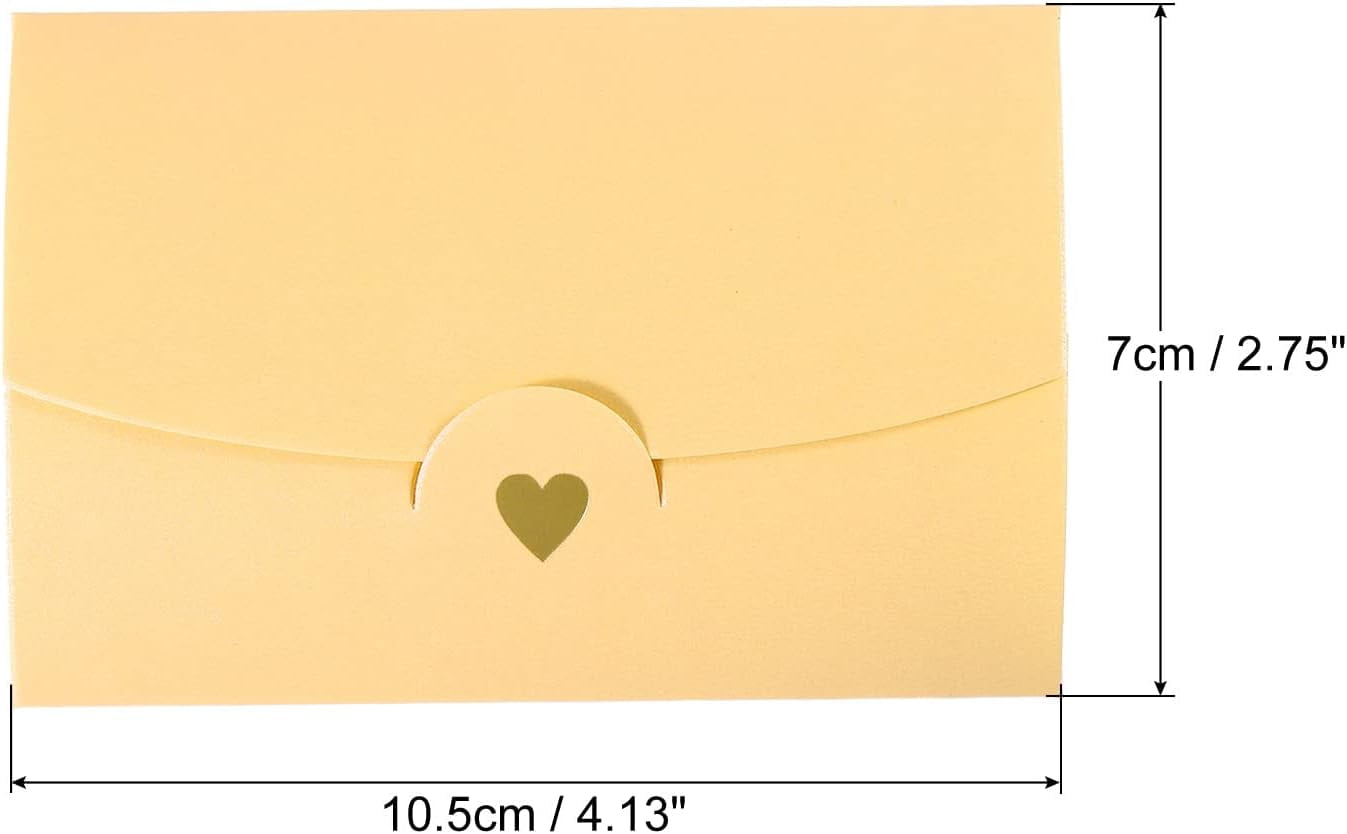 TRAHOO-Mini Envelopes, 24 Pack Small Gift Card Holders Retro Gold Heart ...