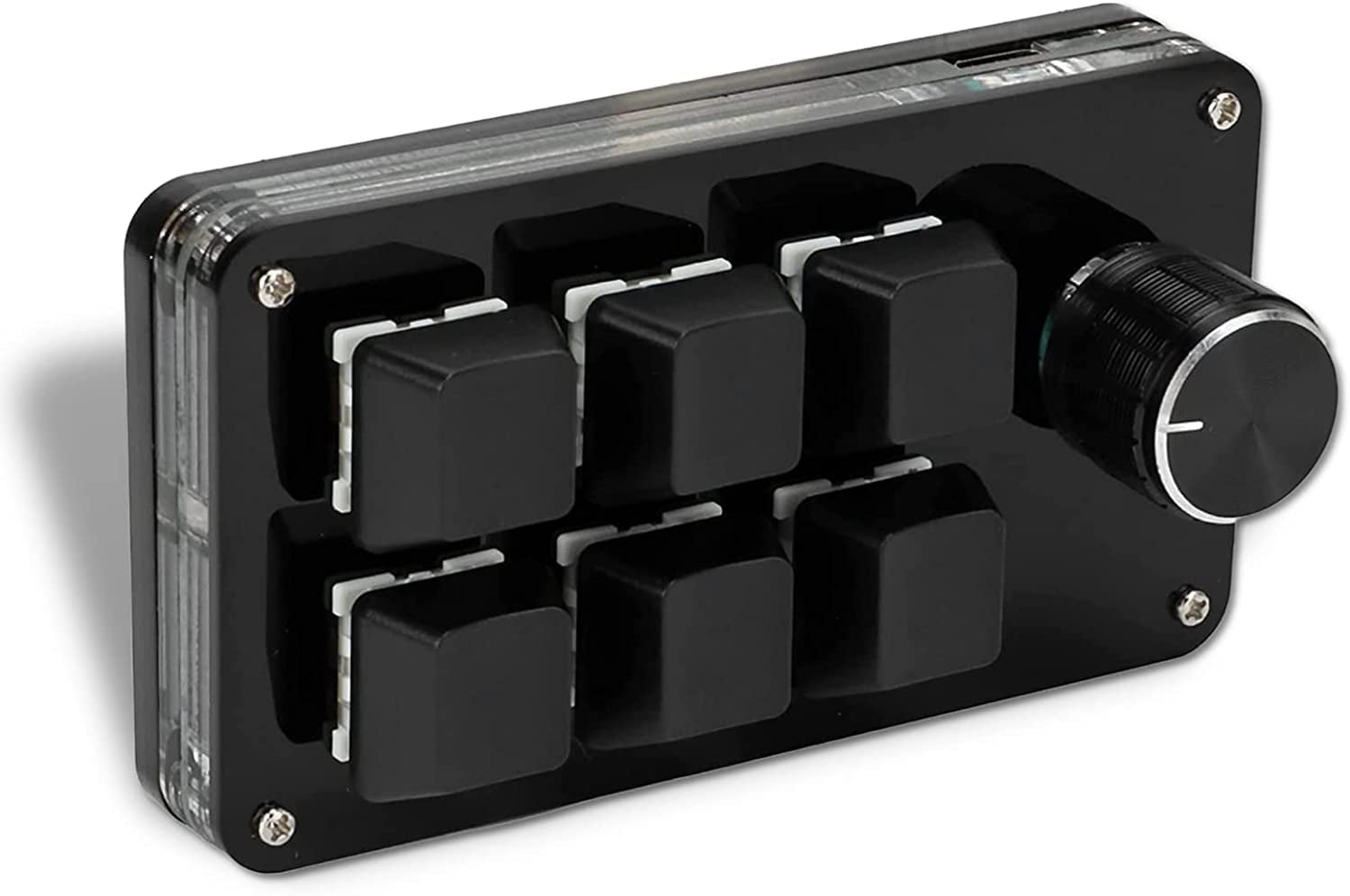 TRAHOO-Mini Macro Mechanical Keyboard, Blue Switch 6 Key Fully Programmable Keyboard with Knob ...