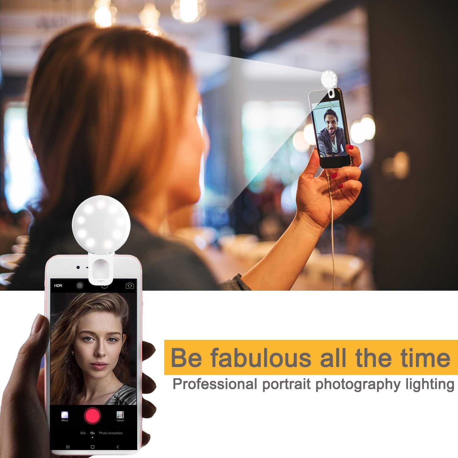 TRAHOO-Mini Ring Light, Upgraded Small Clip On Ring Light, Portable LED ...